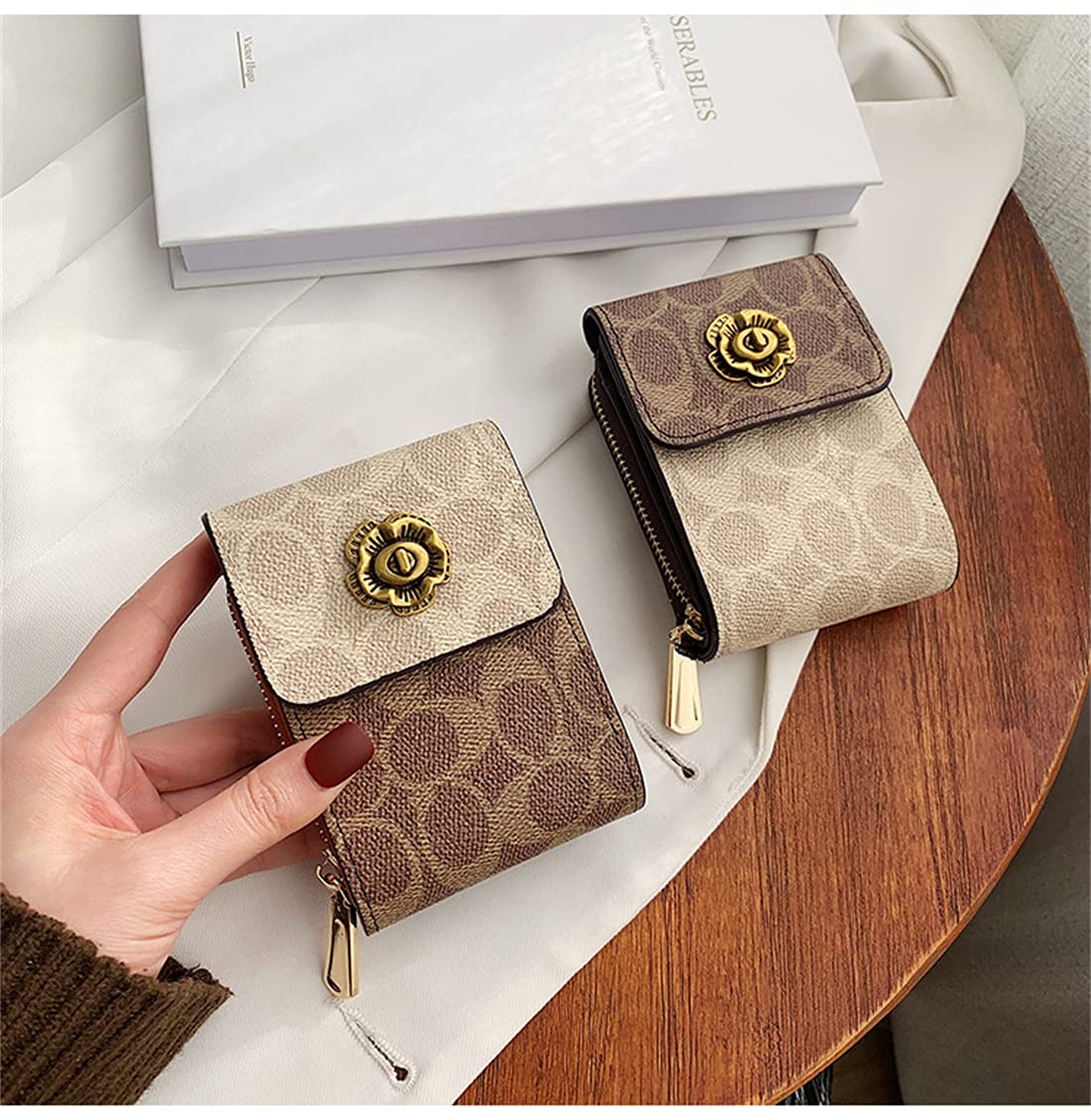 DAISHA 2 in 1- Trifold Wallets Money Clip & Card Holder,PU Leather Minimalist Wallet,Mini Pouch Coin Purse Mini Pouch.