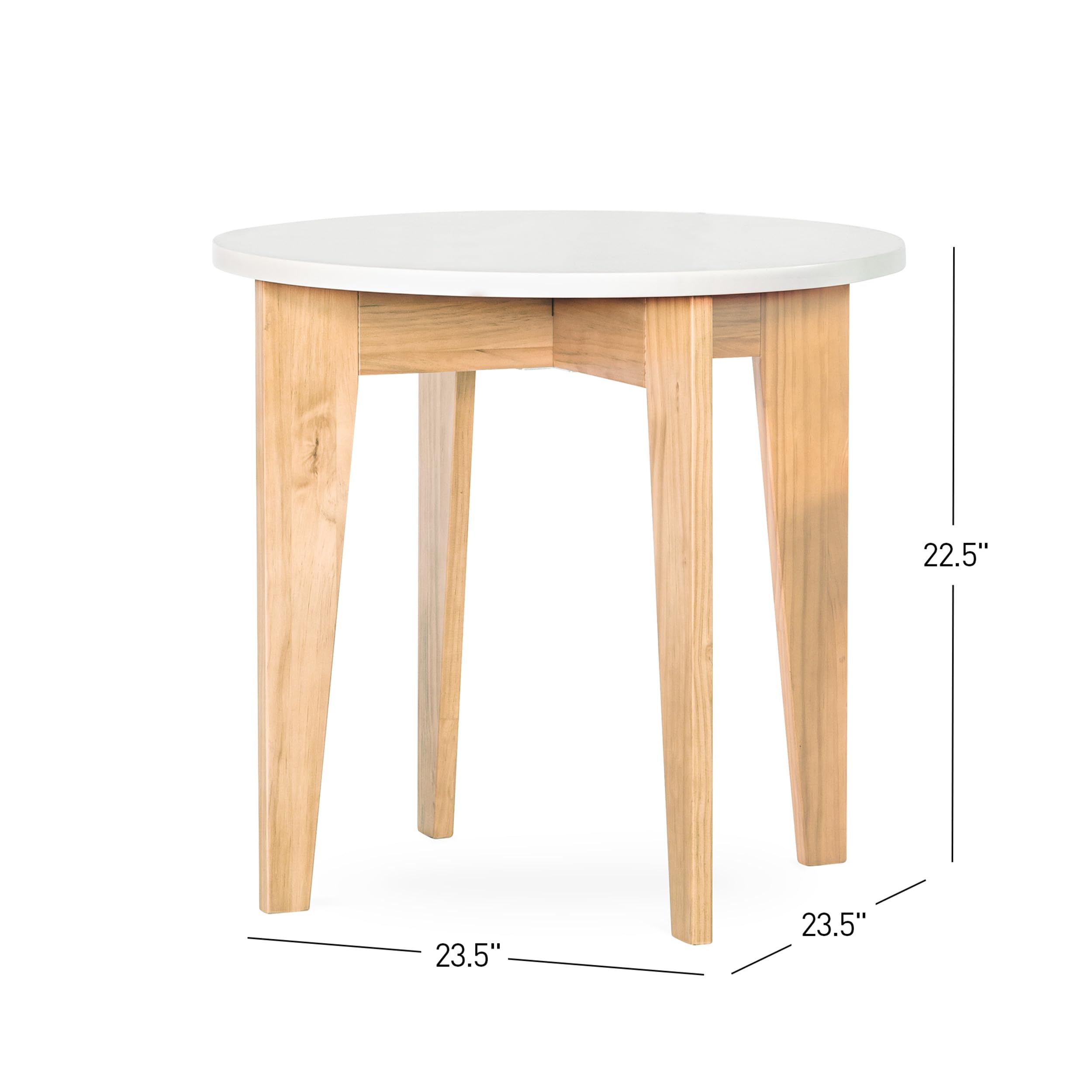 Child Craft Geo Table and Stools Set, Includes Table and 2 Stools, Fun Geometric Design, for Kids Ages 3-6 Years (White/Natural)