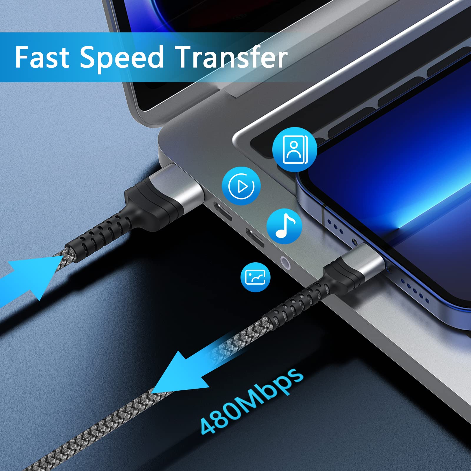 BUSFUL 2023 Upgraded USB Cable for Phone Charger Cords