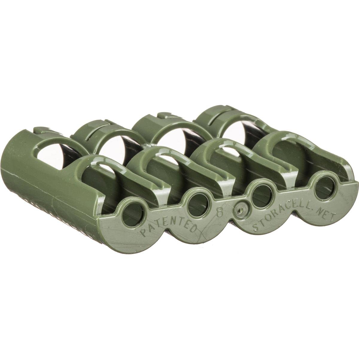 Storacell by Powerpax Slimline AA Battery Storage Caddy, Military Green - Holds 4 Batteries (Not Included)