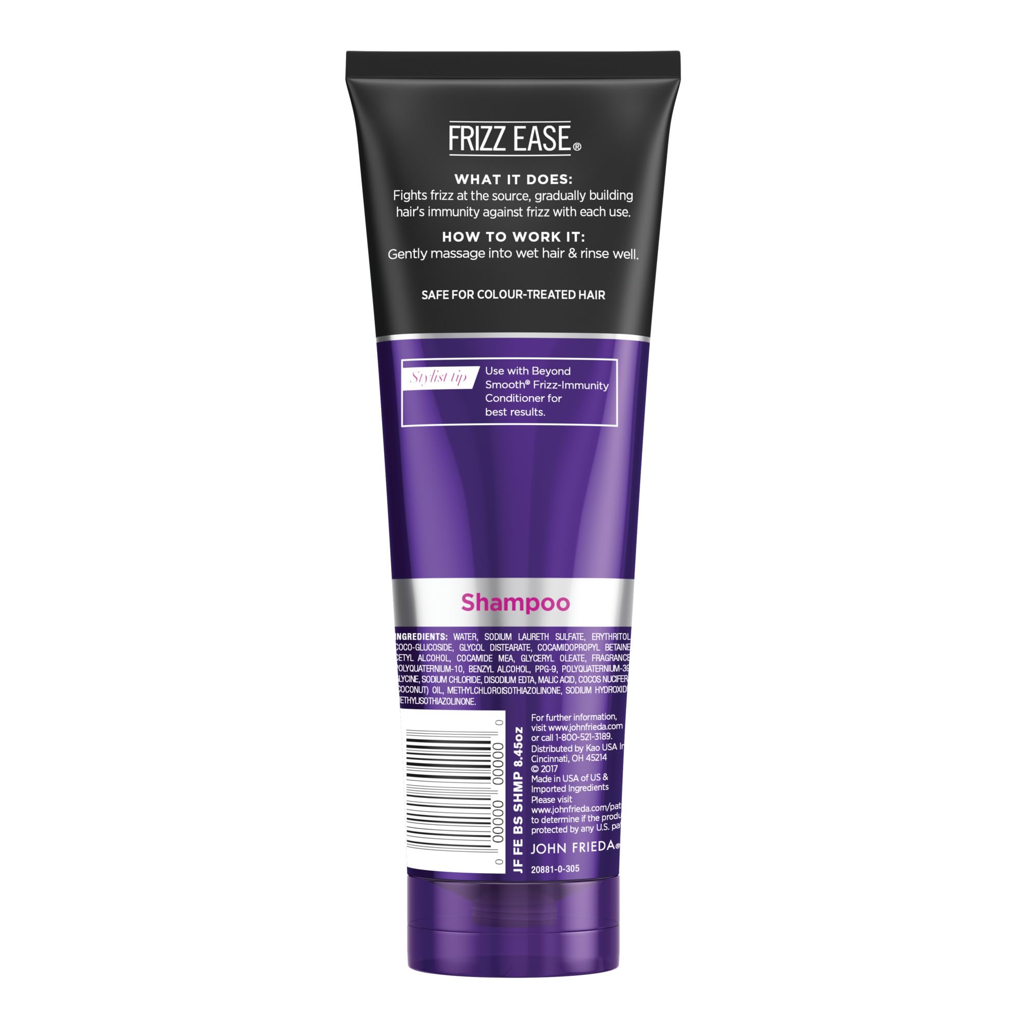 John Frieda Frizz-Immunity Shampoo with Pure Coconut Oil - Prevents Frizz and Anti-Humidity, 8.45 Ounces
