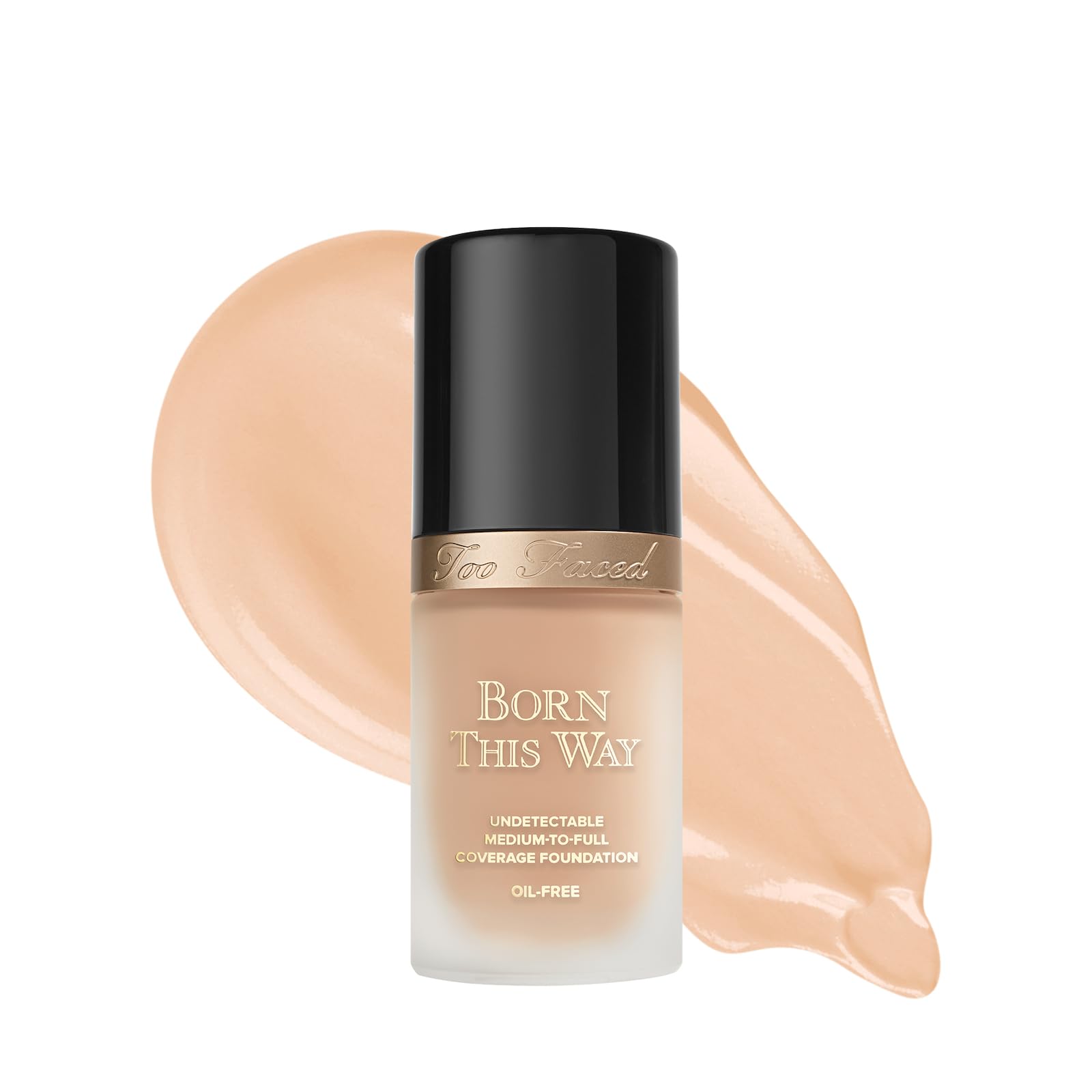 Too Faced Born This Way Natural Finish Longwear Liquid Foundation | Medium-To-Full Coverage | Hydrating + Oil Free, 1 Fl Oz, Almond