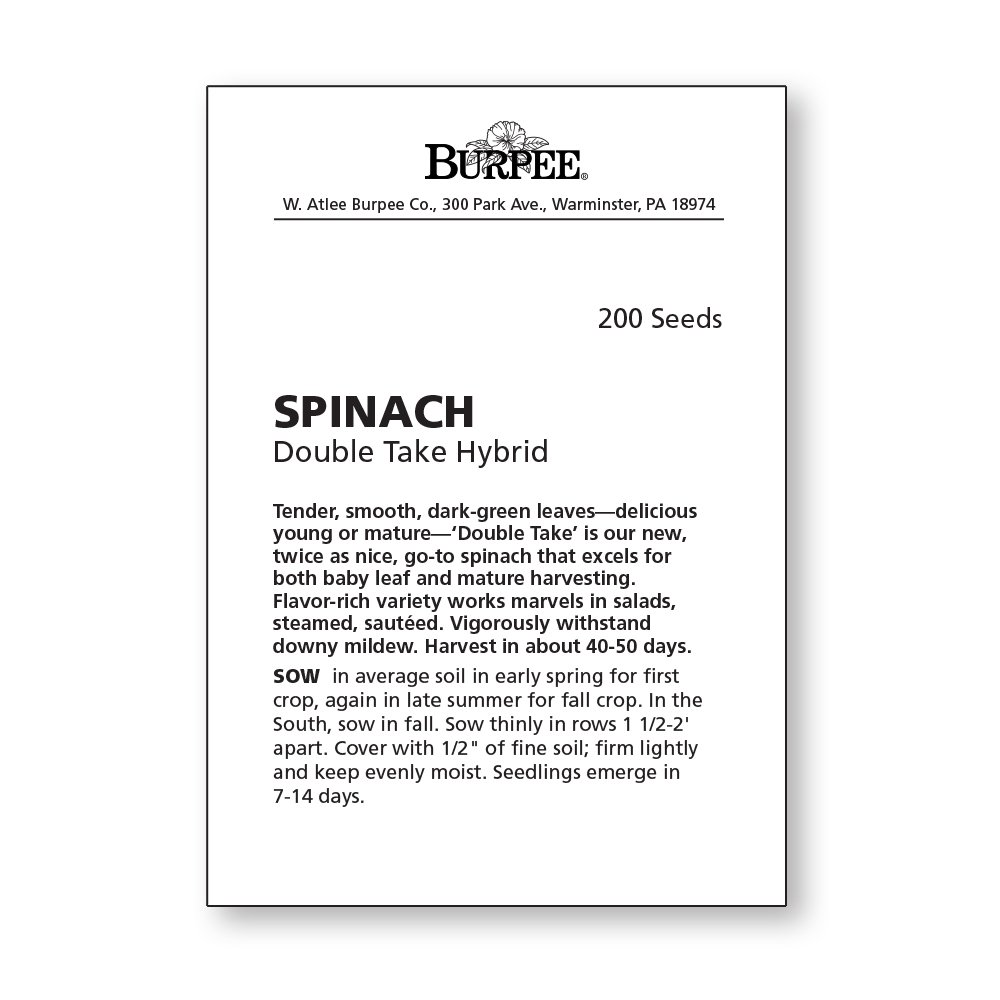 Burpee Double Take Spinach Seeds 200 seeds