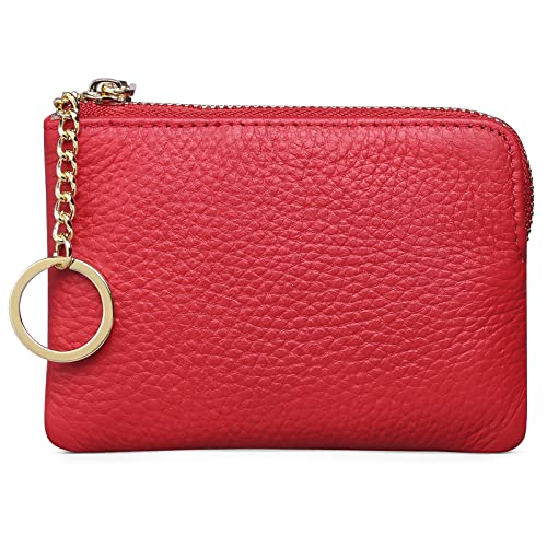 SENDEFN Coin Purse for Women, Genuine Leather Coin Purse Key Chain for Women, Coin Pouch Change Purse