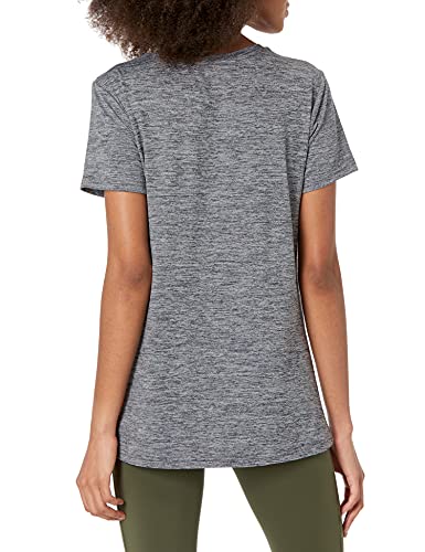 Amazon Essentials Women's Tech Stretch Short-Sleeve V-Neck T-Shirt (Available in Plus Size), Pack of 2, Black/Dark Grey Space Dye, XX-Large
