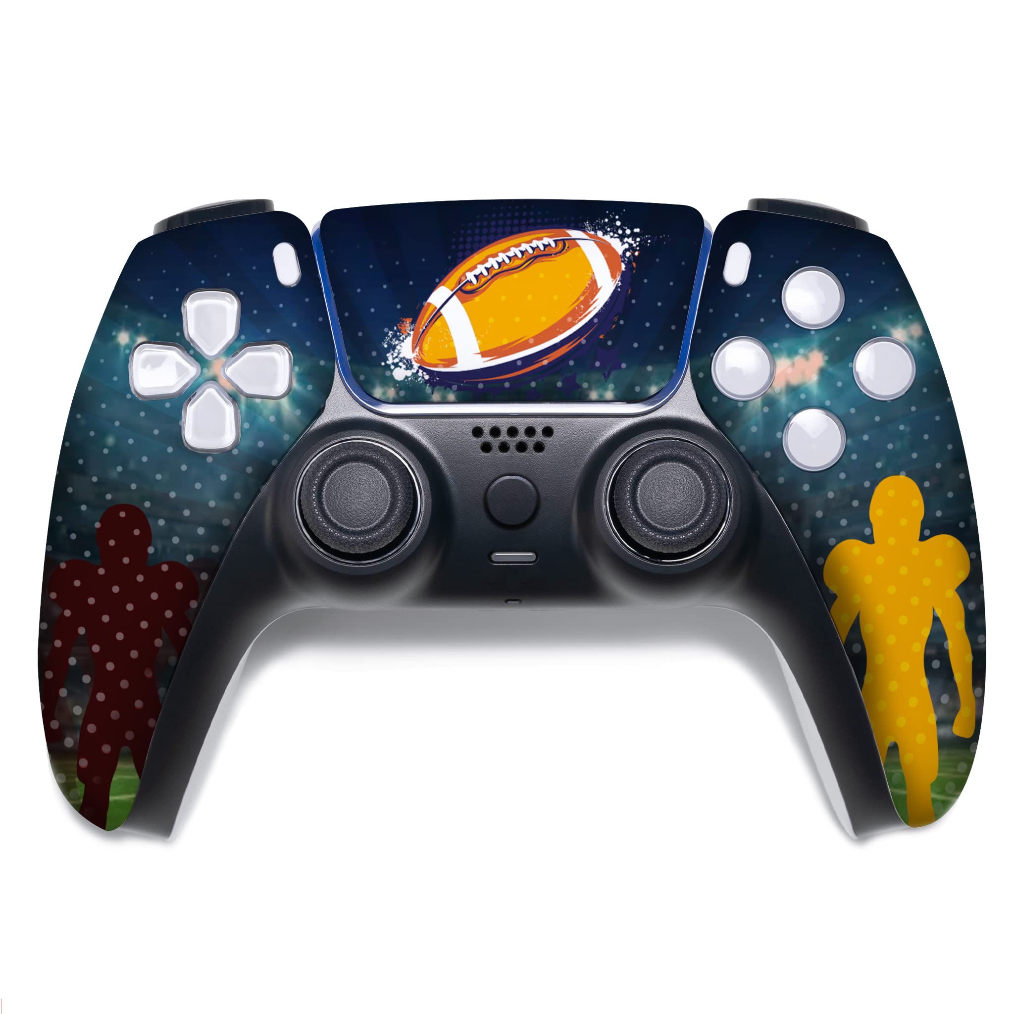 American Football Custom PS-5 Controller Wireless compatible with Play-Station 5 Console by BCB Controllers | Proudly Customized in USA with Permanent HYDRO-DIP Printing (NOT JUST A SKIN)