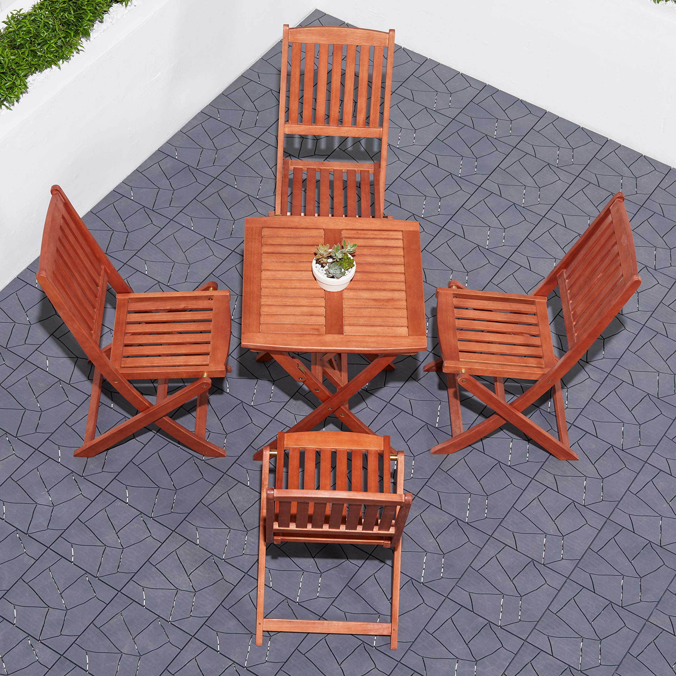VIFAH V03SET2 Outdoor Wood 5-Piece Dining Set