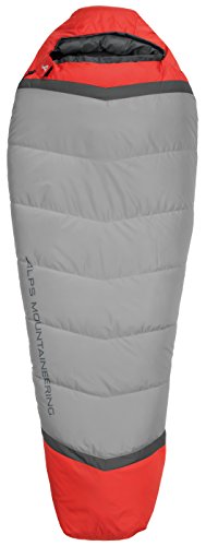 ALPS Mountaineering Zenith +30° Mummy Sleeping Bag, Regular - Gray/Red