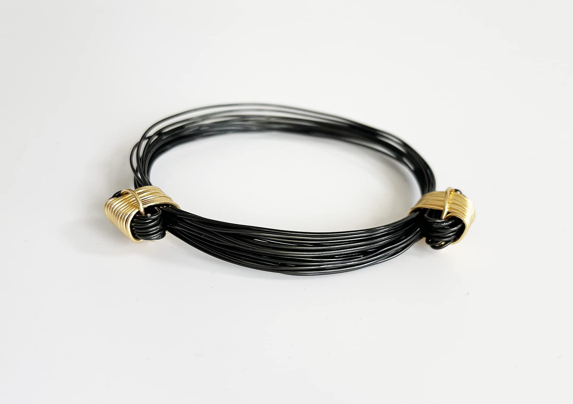 African Elephant Knot Bracelet - 2 Knot BLACK and GOLD Color Metal V2 made in Zimbabwe,2knotblkngoldv1