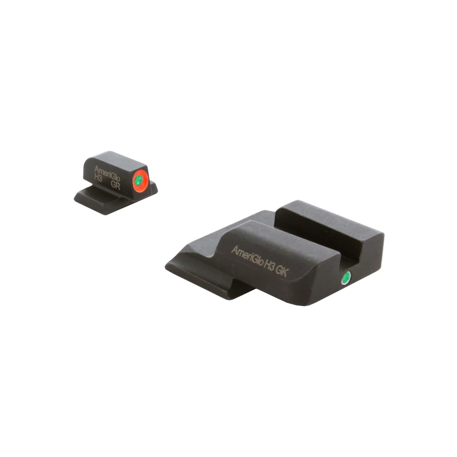 AmeriGlo adult unisex Tritium I-Dot Green with Orange Outline Set sporting gun sights, Green/Orange, 1 x 2 US