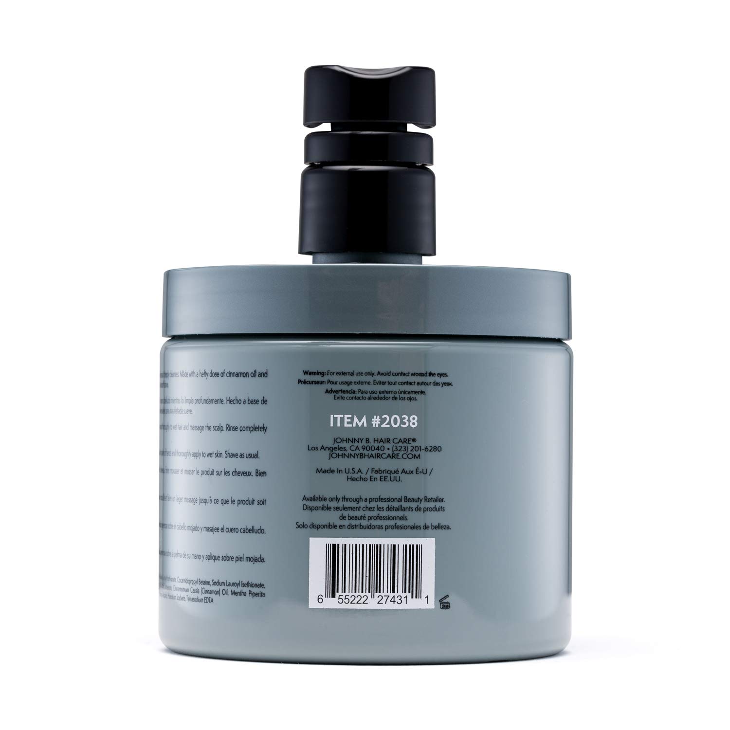 JOHNNY B. Shampoo & Shave Paste, Professional Multipurpose Men’s Product 16 oz.