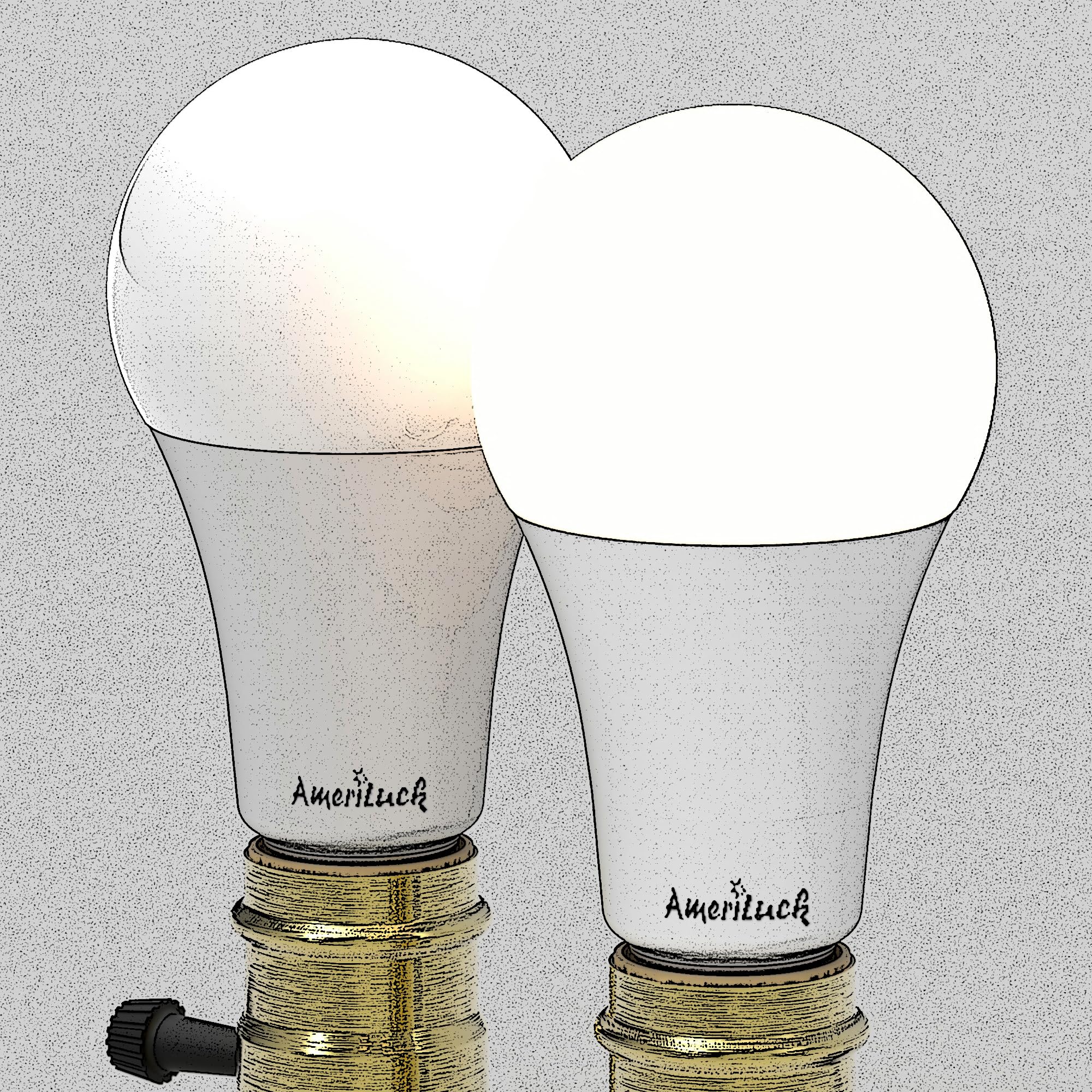 AmeriLuck 3-Way LED Light Bulb A21, Multi Wattage 50-100-150W Equivalent, 2200Lumens, Low-Medium-High Setting, Omni-Directional, Soft White 2700K, (2 Pack)