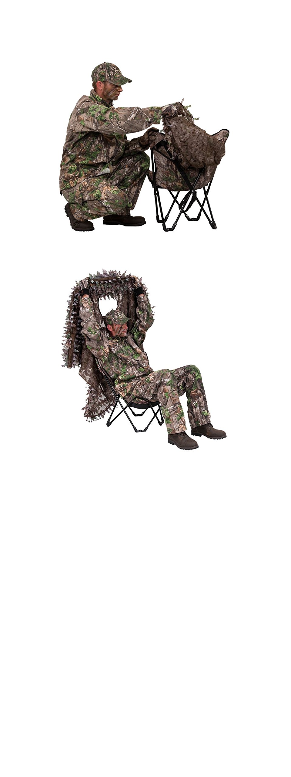 Ameristep Gunner Hunter 3-D Chair and 3-D Cover System Turkey Blind, Realtree Xtra Green