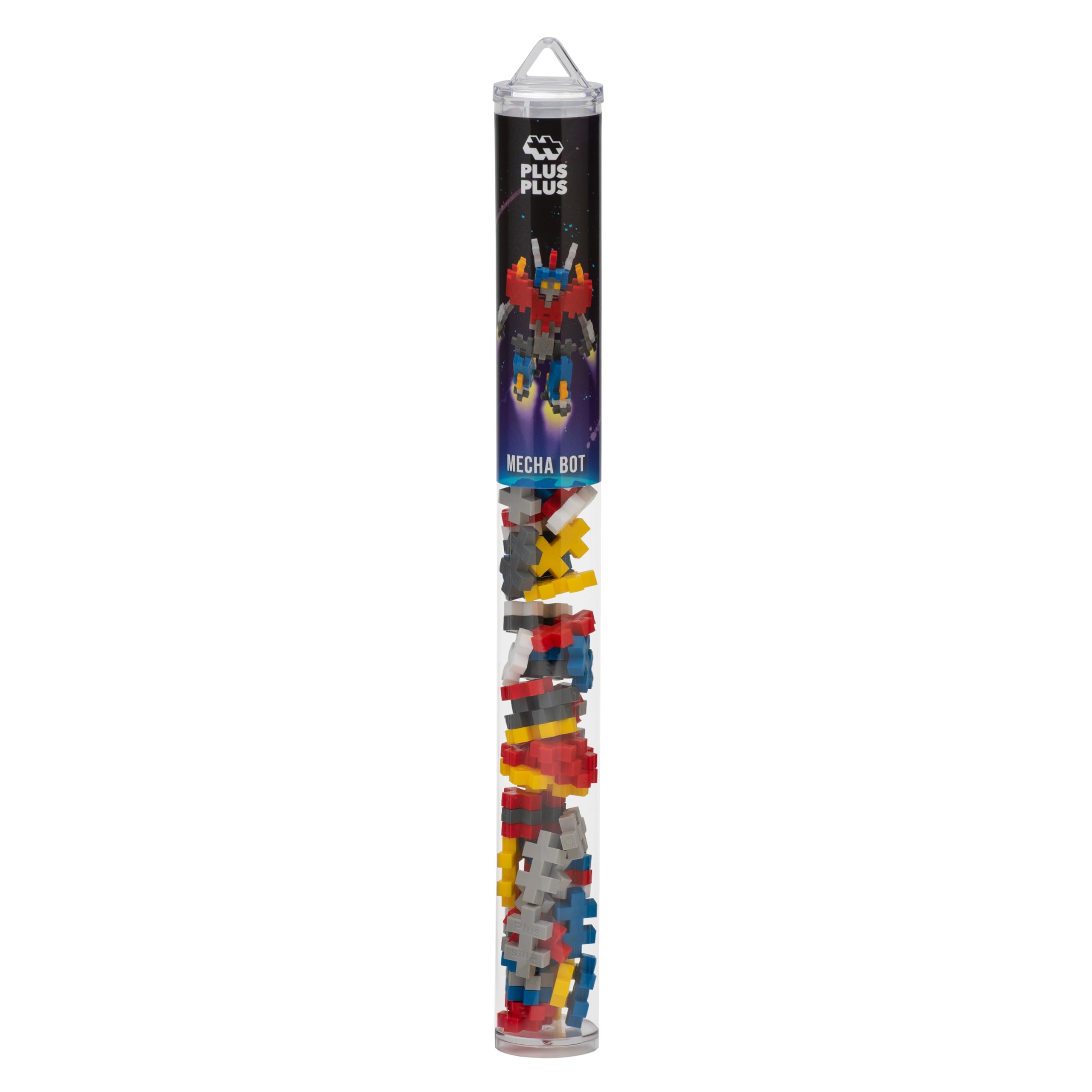 Plus Plus 3D Puzzle Stem Figure Building Block Kit, Science Toy for Kids, 70 Interlocking Pieces- Mecha Robot Mini Maker Tube