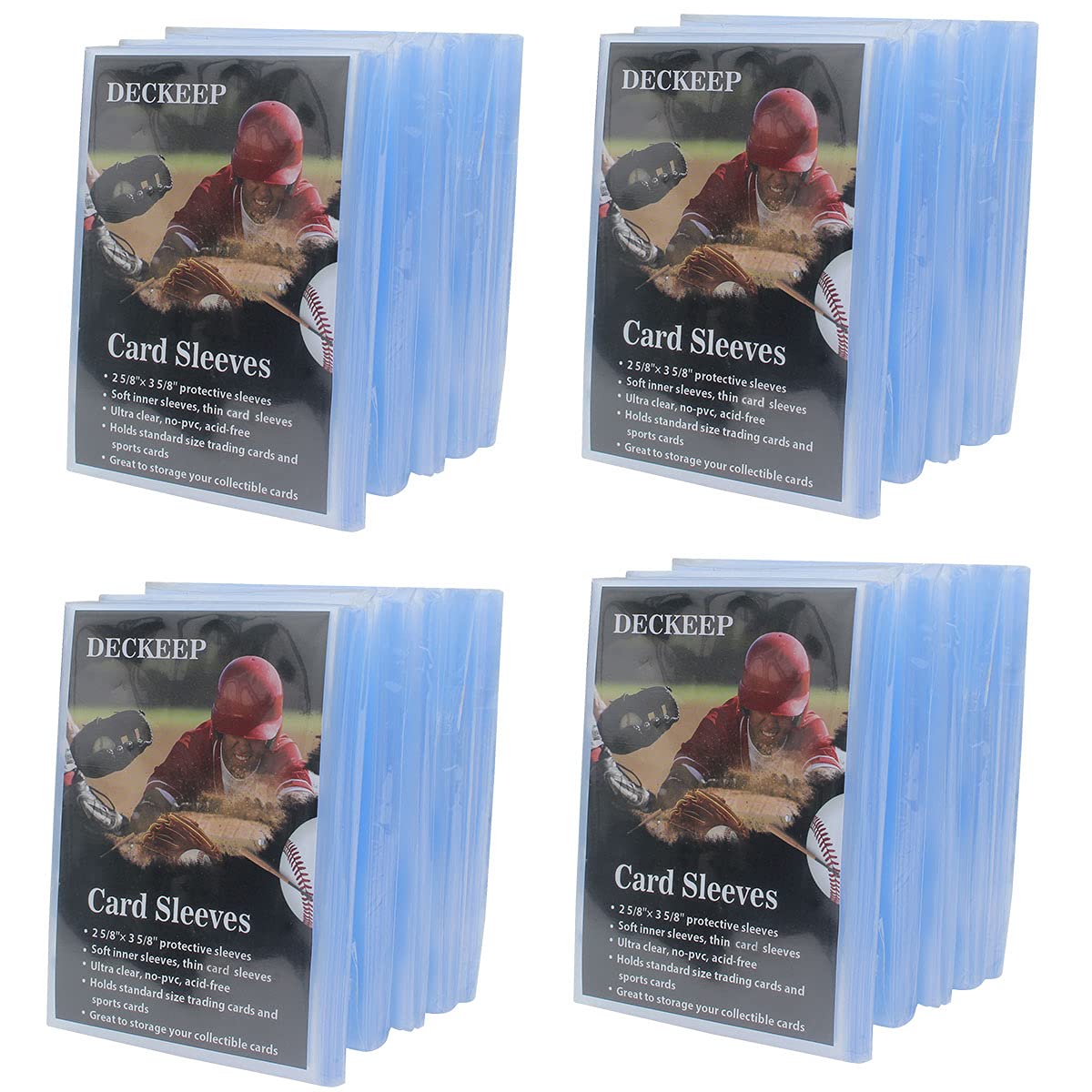 DECKEEP 2000 Count Ultra Clear Card Sleeves, 2 5/8"× 3 5/8" Card Sleeves, 67×94mm Soft Protective Sleeves for Baseball Cards, Sports Cards and Collectible Trading Cards