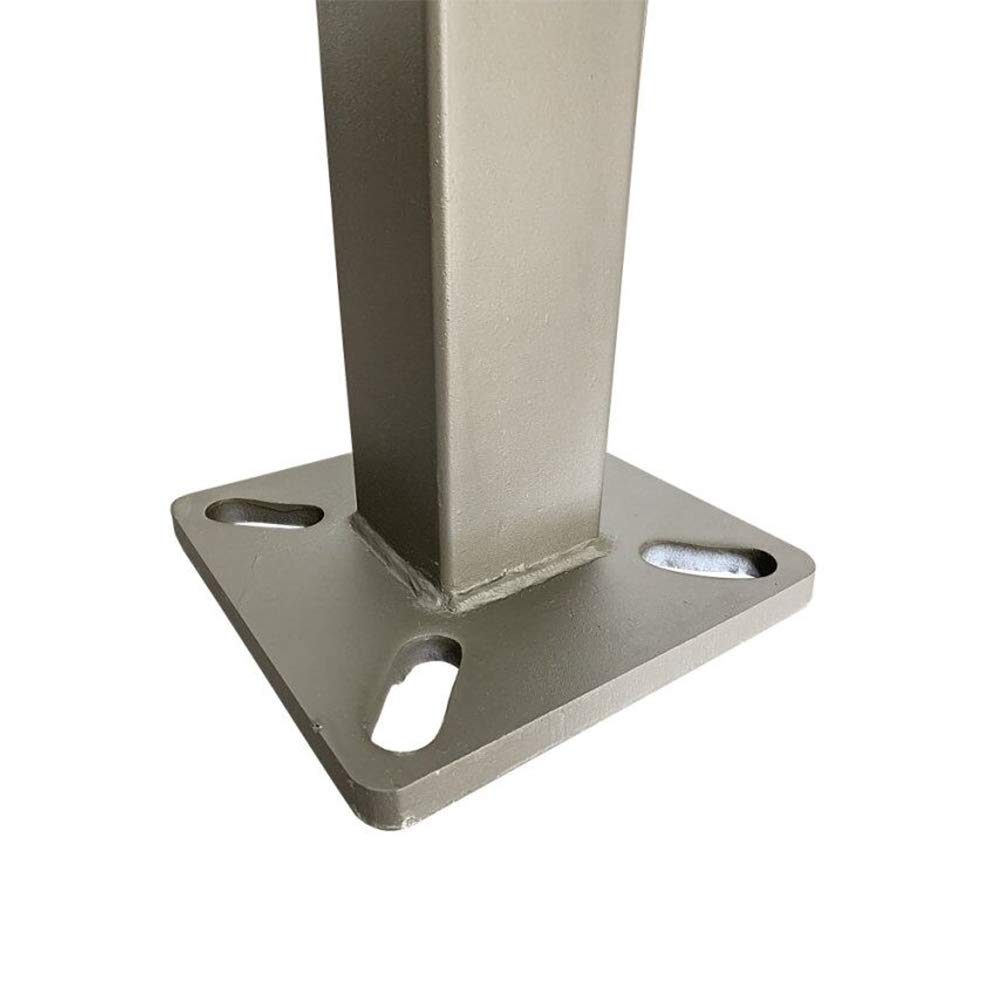 CHIUER 15FT 4'' Straight Square Steel Light Pole with Removable Round Top Adapter and All Accessaries Including Anchor Bolts Top Cover Bronze Fnish (15FT - 4'')