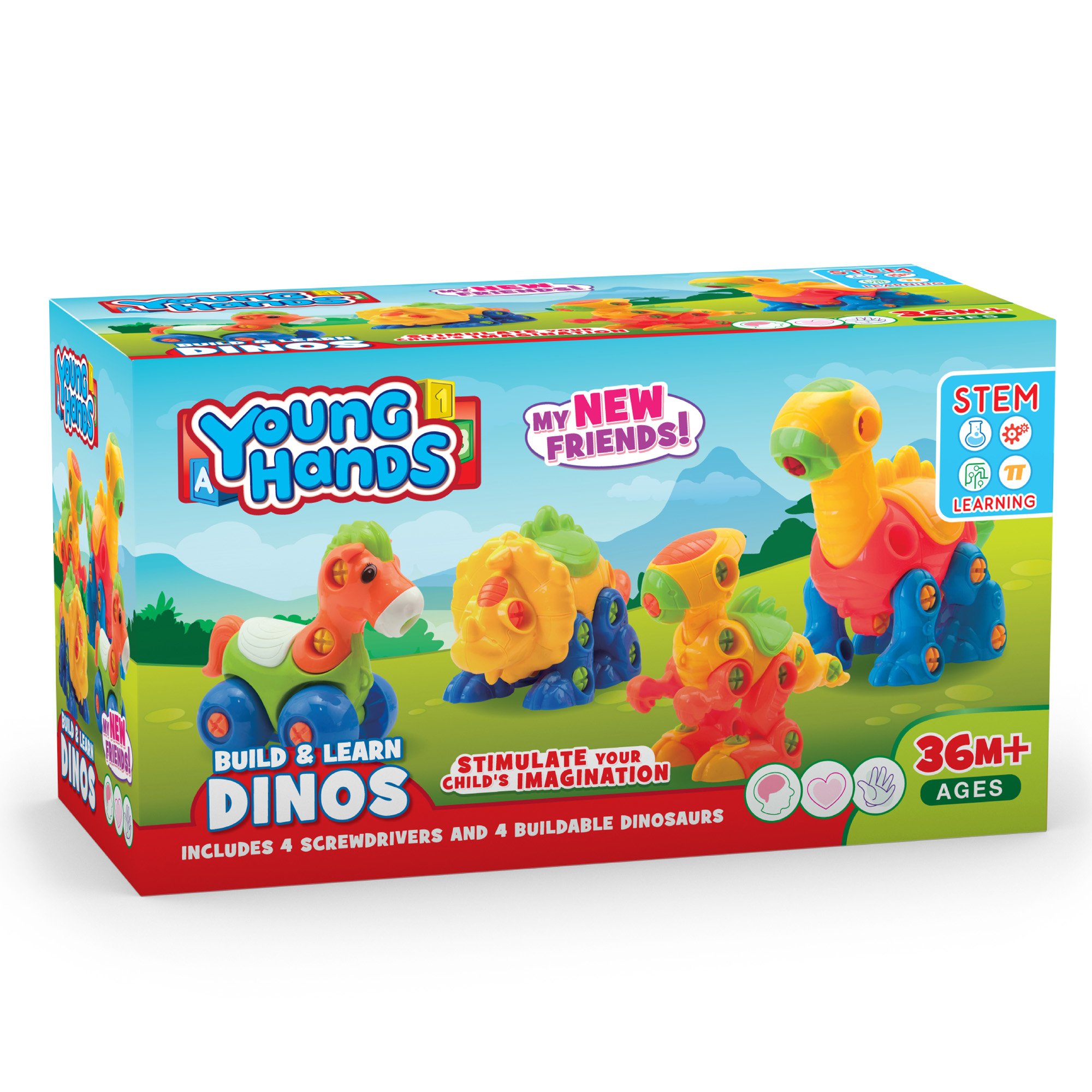 Creative Kids Build & Learn Dinosaur Take Apart Toy Set with Tools Interlocking STEM Educational Building Construction Kit for Preschool, Kindergarten, Boys & Girls Age 3+