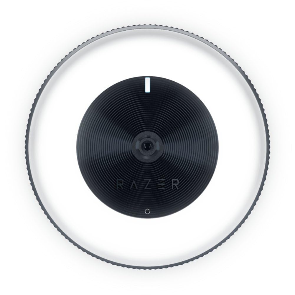 Razer Kiyo: Full HD 1080p 30FPS/720p 60FPS Computer Camera - Built-in Adjustable LED Ring Light Webcam - Advanced Autofocus - Streaming Web Camera for Gaming, Compatible with Windows and Mac (Renewed)