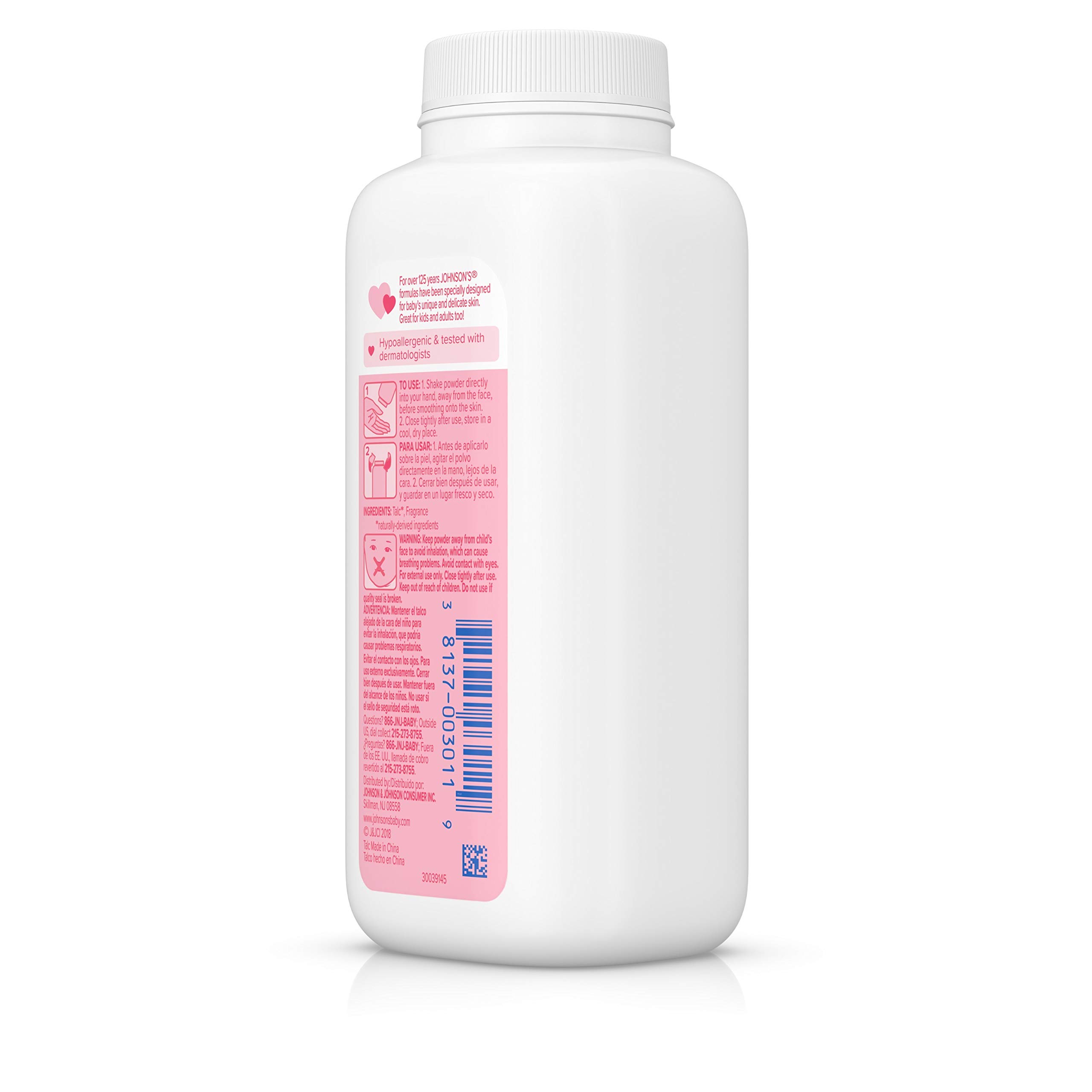 Johnson's Baby Powder, Hypoallergenic and Paraben Free, 4 oz