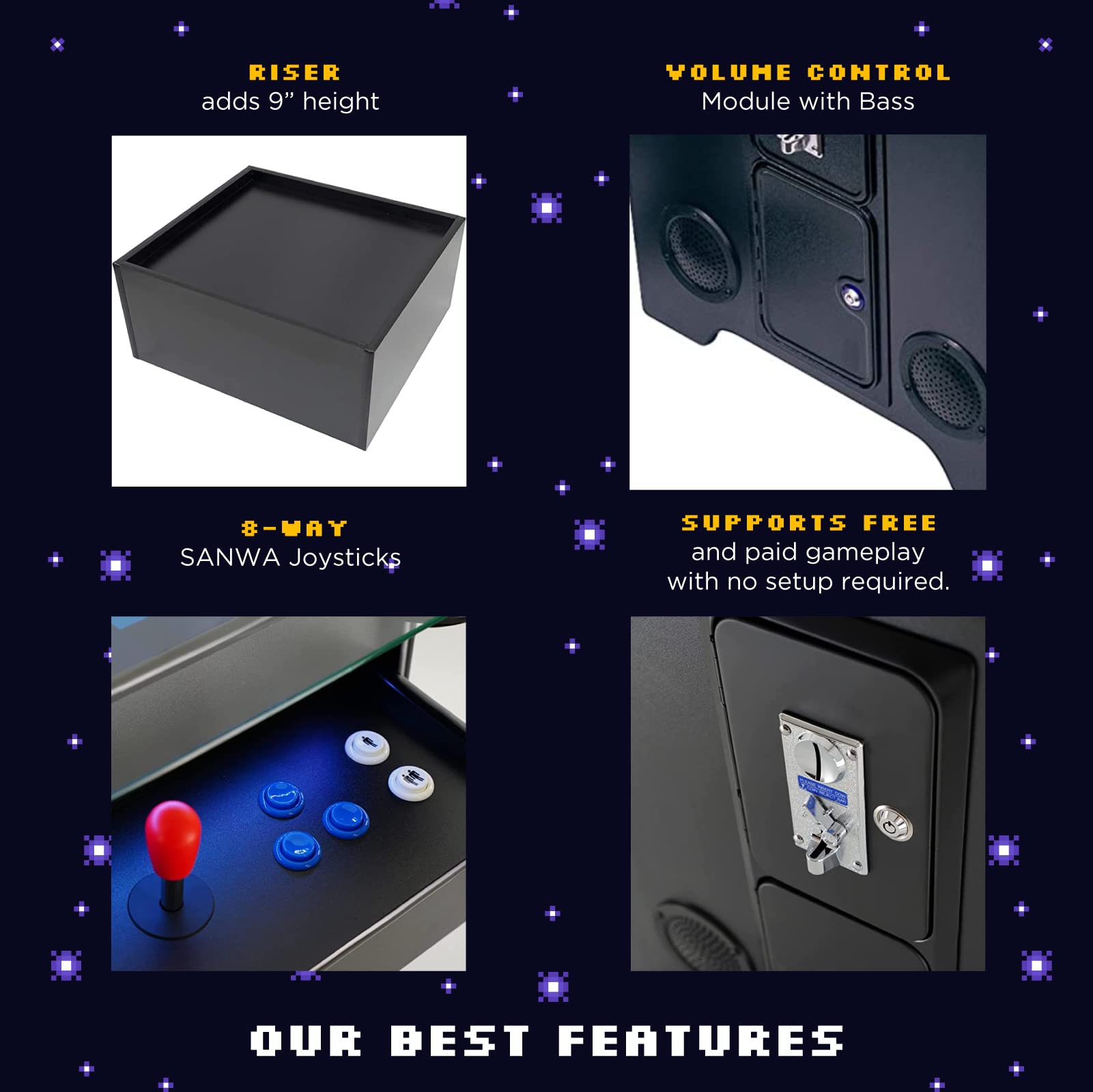 Creative Outdoor Distributor Full Size Commercial Grade Cocktail Arcade Machine w/Riser-2 Player, 412 Games, 22 LCD Screen, Square Glass Top, 2 Stools Included
