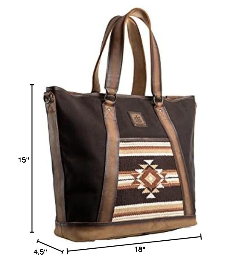 STS Ranchwear Women's Multifunctional Large Capacity Travel Shopper Sioux Falls Collection Carry All Bag with Shoulder Strap, Brown