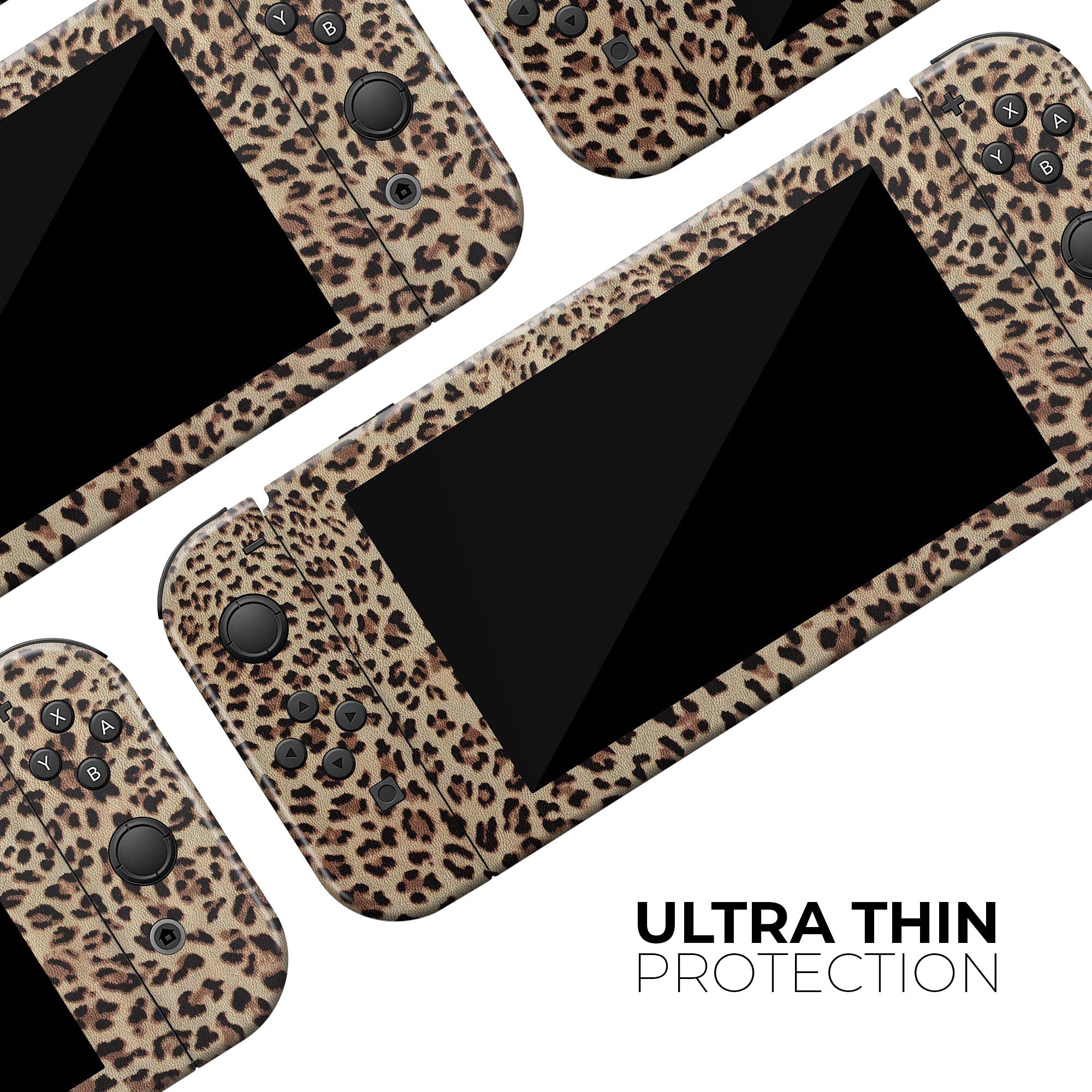 Design Skinz - Compatible with Nintendo Switch Lite - Skin Decal Protective Scratch-Resistant Removable Vinyl Wrap Cover - Brown Vector Leopard Print