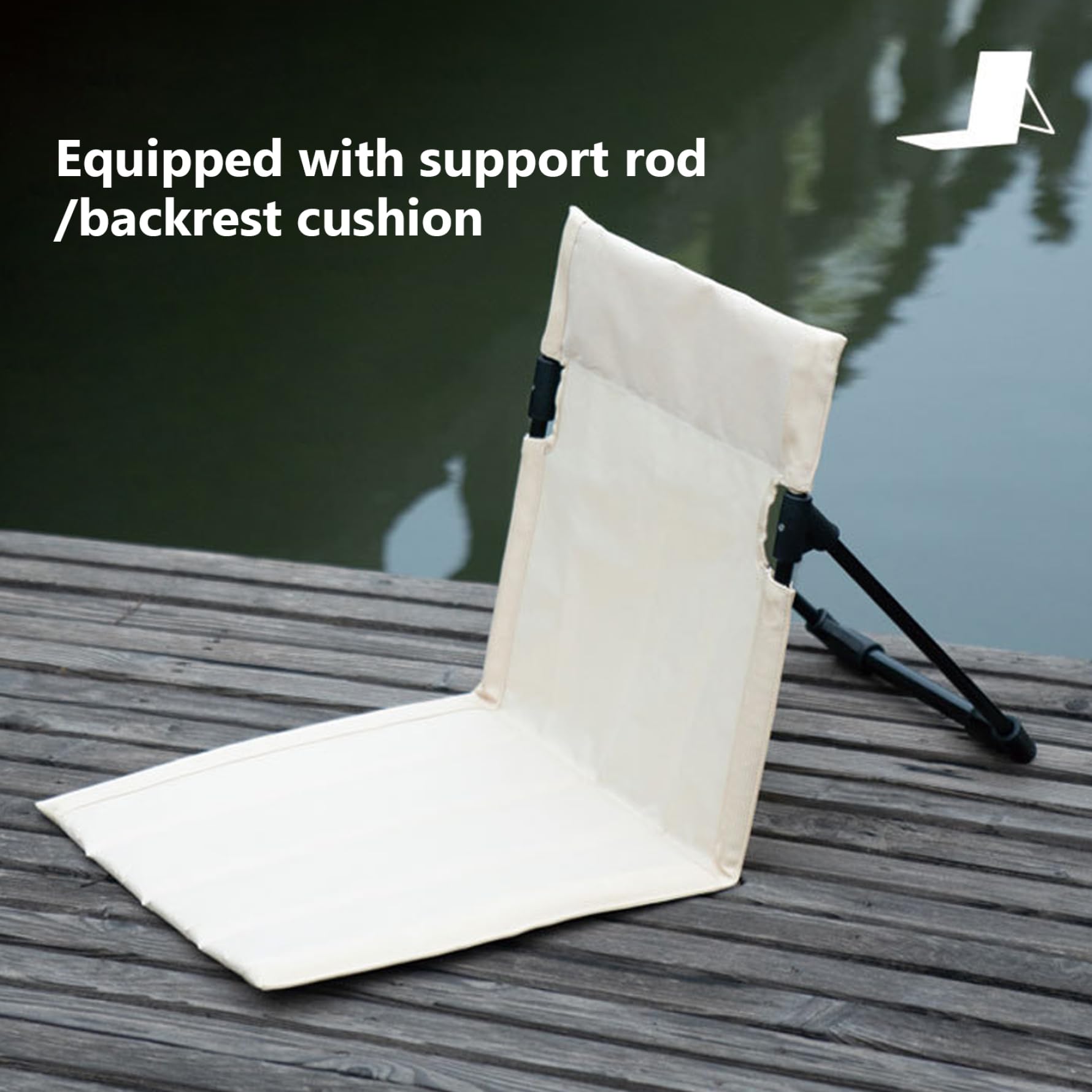 Eioflia Sunloungers, Beach Mat Recliner Lightweight Beach Mat with Backrest One-Step Assembly Foldable Beach Mat Chair with Carry Bag for Holidays Garden Camping Park Beige