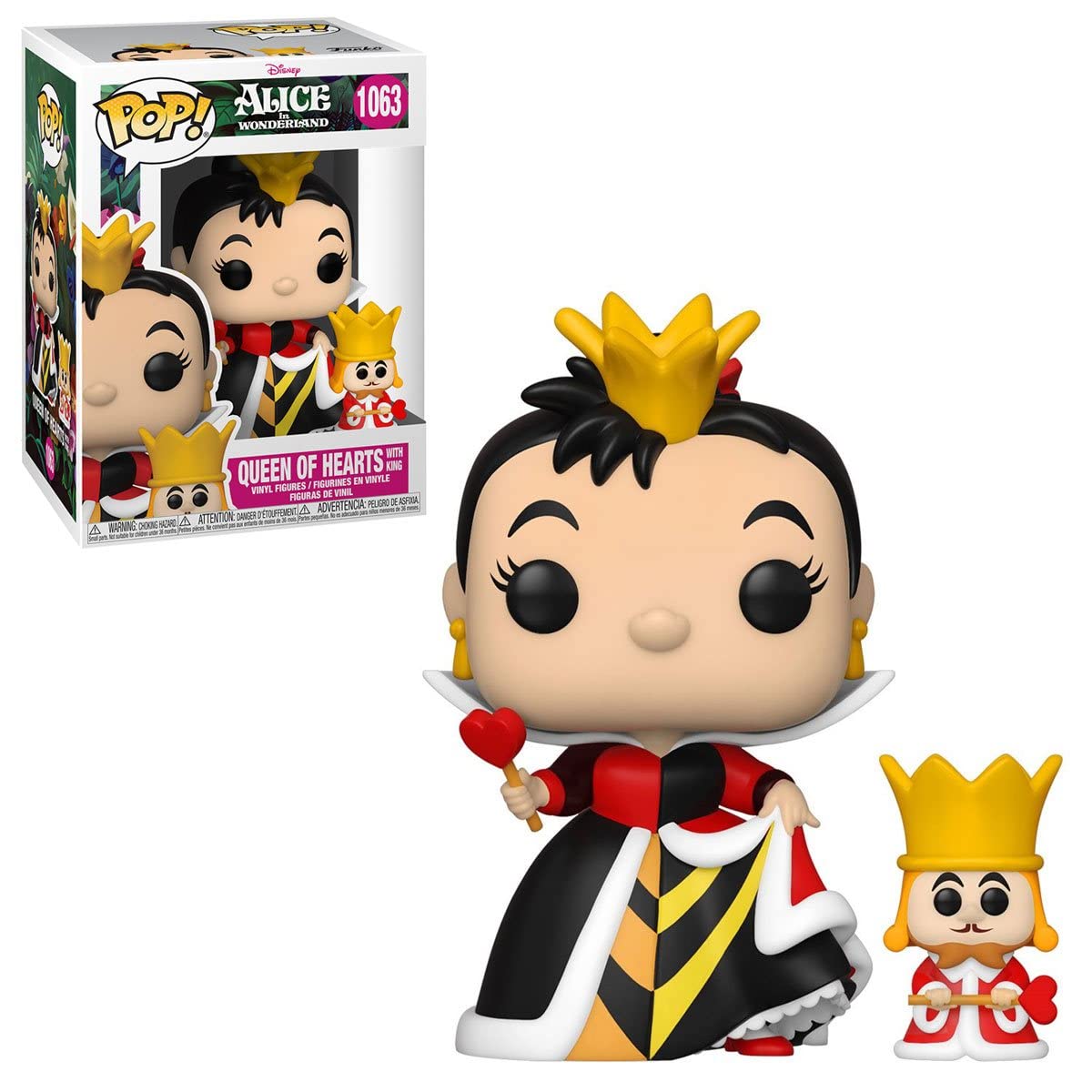 POP Disney: Alice in Wonderland 70th - Queen of Hearts with King Funko Vinyl Figure (Bundled with Compatible Box Protector Case)
