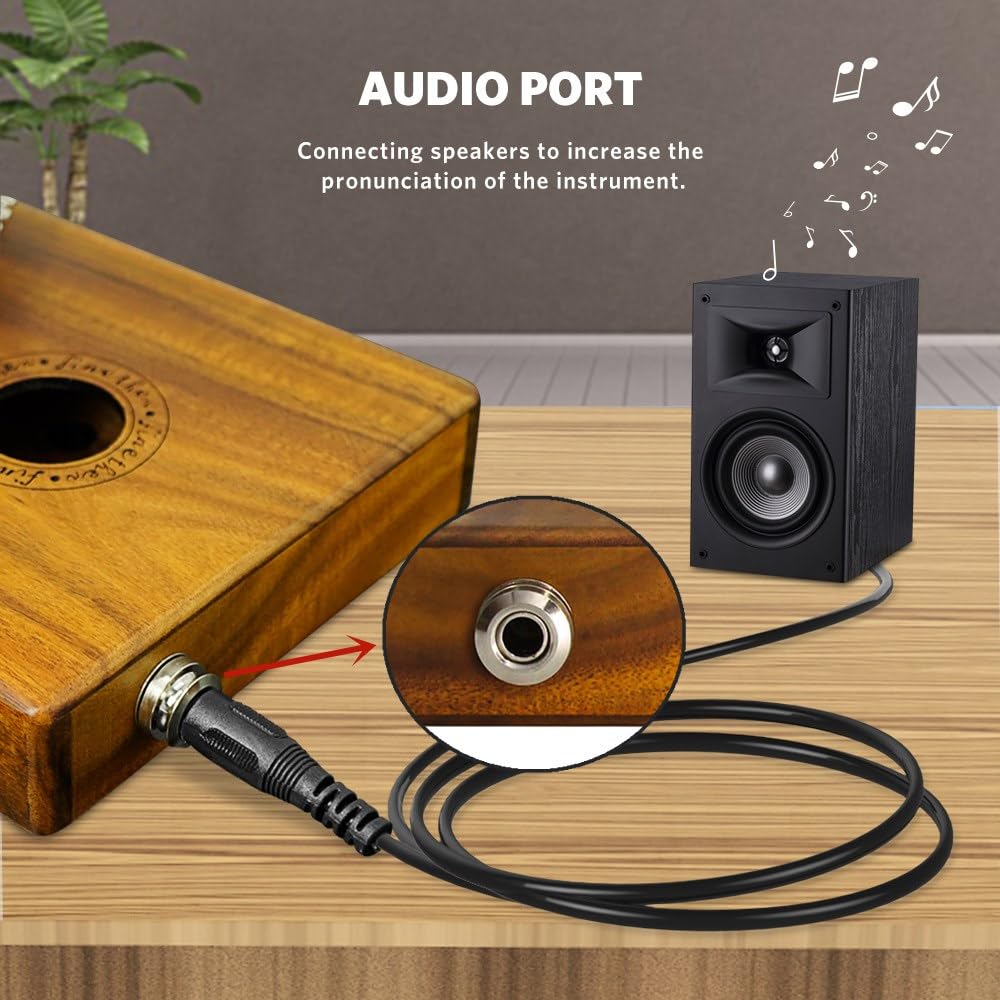 FINETHER Thumb Piano Kalimba with Audio Jack, 17 Key Koa Wood Calimba Finger Harp Piano Musical Instrument Birthday Christmas Thanksgiving Gift for Kids, Adults and Beginners