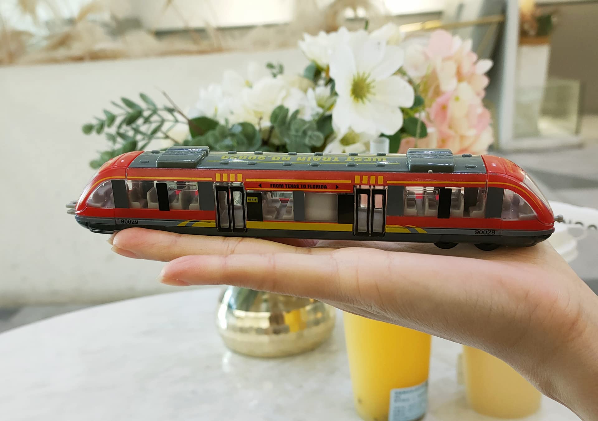 Crelloci 3 Pack Bullet Train Set, Linked High Speed Lotomotive Toy Train, Die Cast Alloy Model Car, Connectable Sliding Subway, Gift for Kids Boys Toddlers Ages 3+