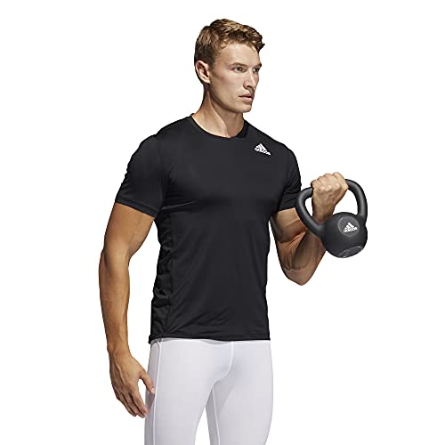 adidas Men's Techfit Fitted Tee, Black, Large