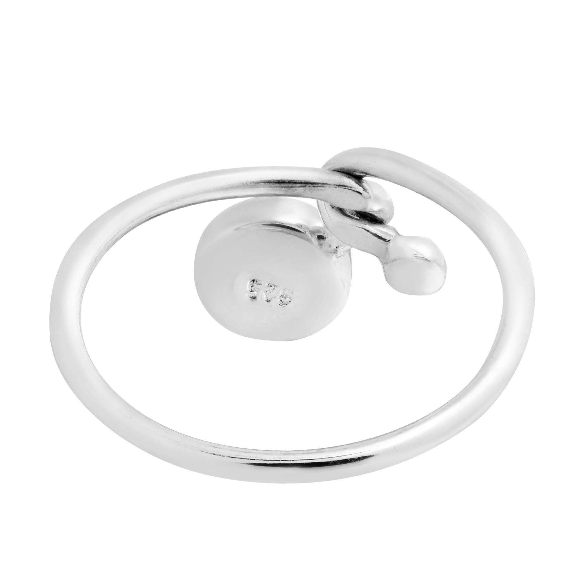 AeraVida Beautiful Eternal Duality Yin and Yang Twisting .925 Sterling Silver Band Ring Black, White