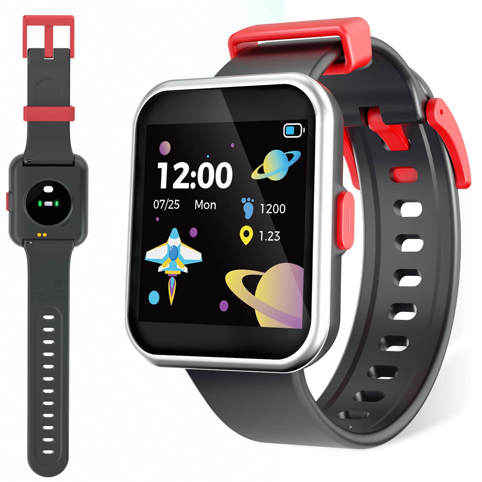 Byserten Kids Fitness Activity Tracker Watch, Birthday Gifts for 6 7 8 9 Year Old Boys Girls Teens, IP68 Waterproof Kids Smart Watch Boys with Fitness Tracking Puzzle Game