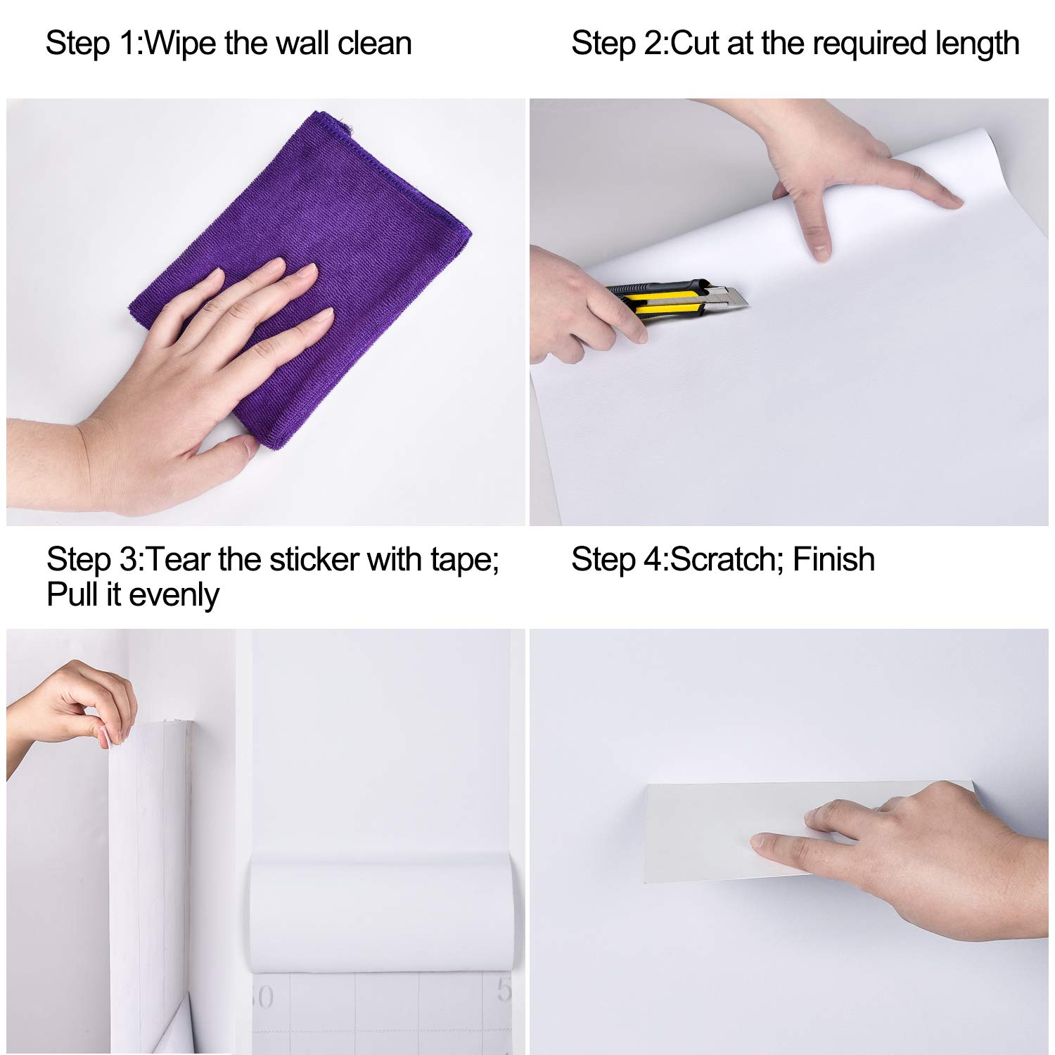 Mecpar 15.7" x 118" Matte White Wallpaper White Contact Paper White Peel and Stick Wallpaper Self-Adhesive Removable Wallpaper Thicken Waterproof Wallpaper for Kitchen Countertop Cabinet Wardrobe
