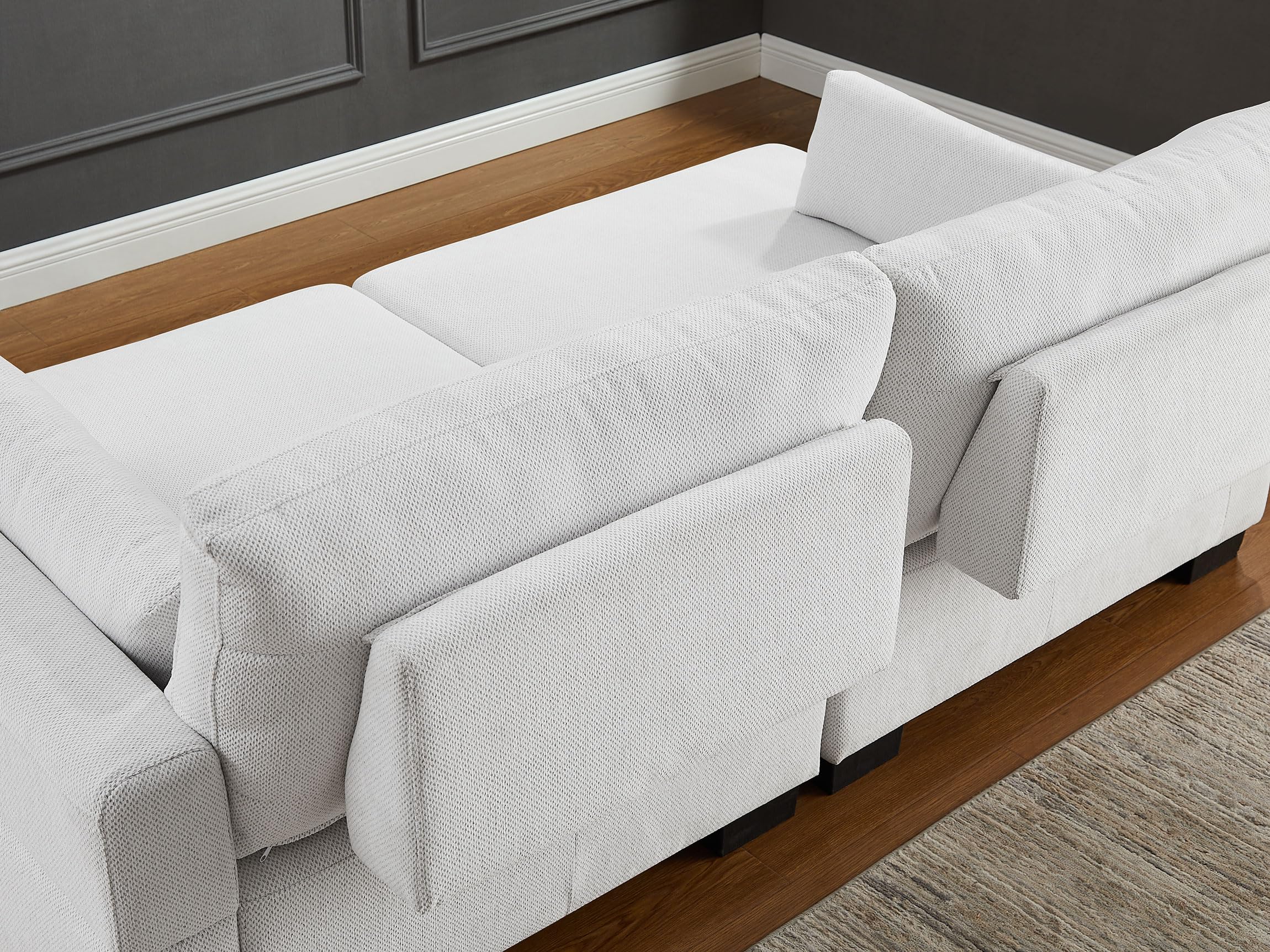 VANOMi Multifunctional Loveseat Sofa, Easily Converts from Sofa Couch to Sofa Bed, Comfortable Thick Seat Cushion, Suitable for Both Living Rooms and Apartments, Beige