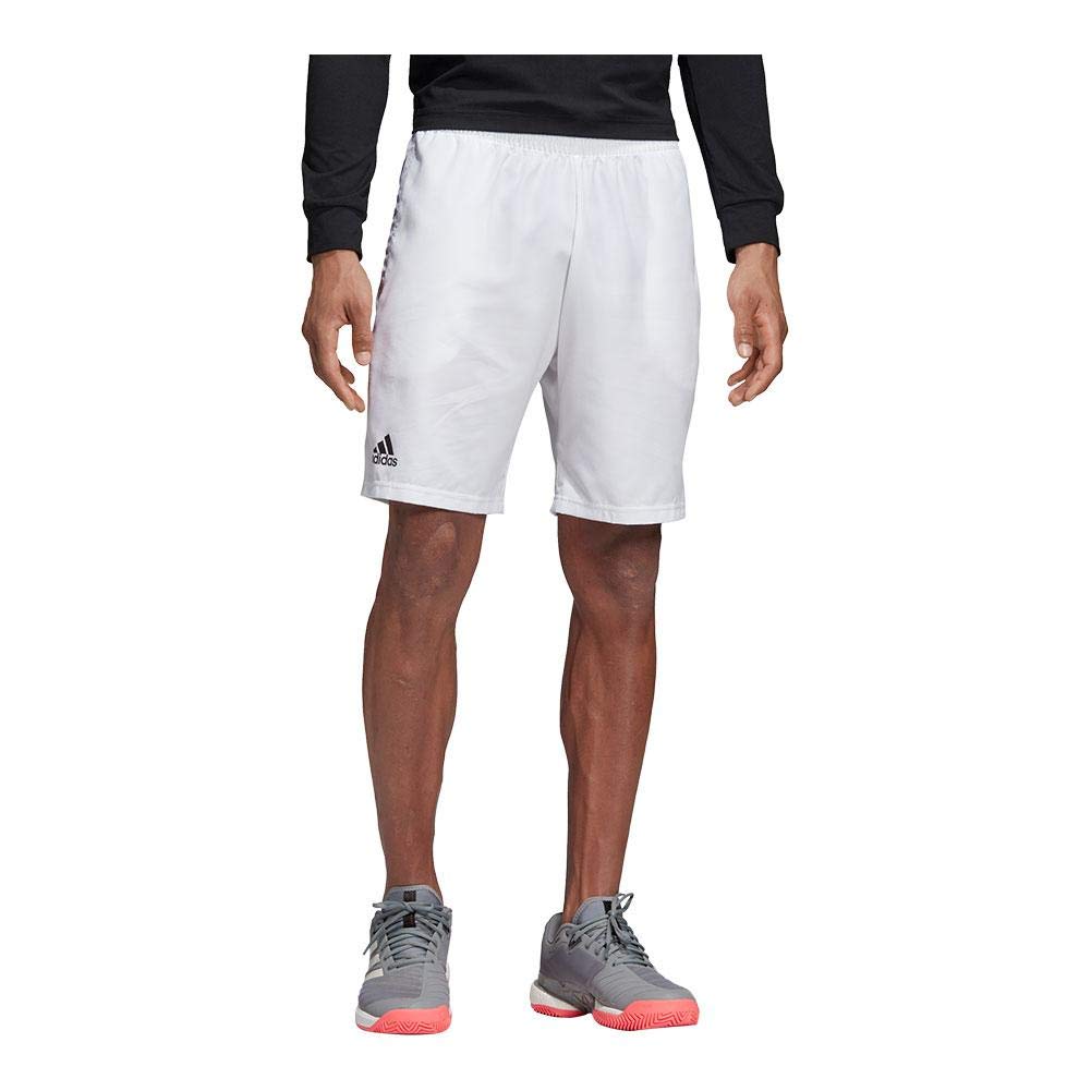 adidas Men's Tennis Club 9-Inch Shorts, White/Black, Small
