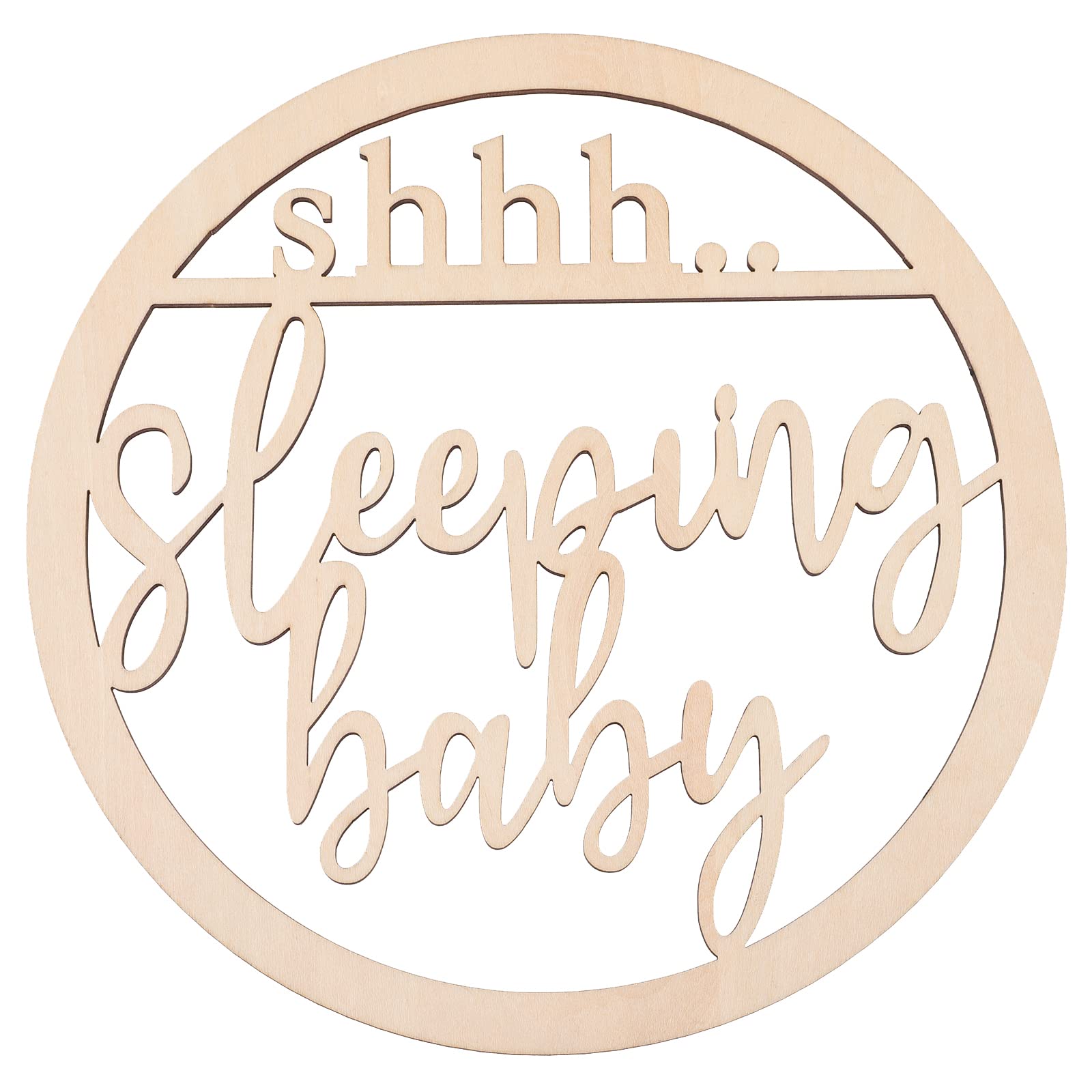 Baby Sleeping Front Door Sign Hollow Out Wooden Hanger Baby Room Hanging Sign