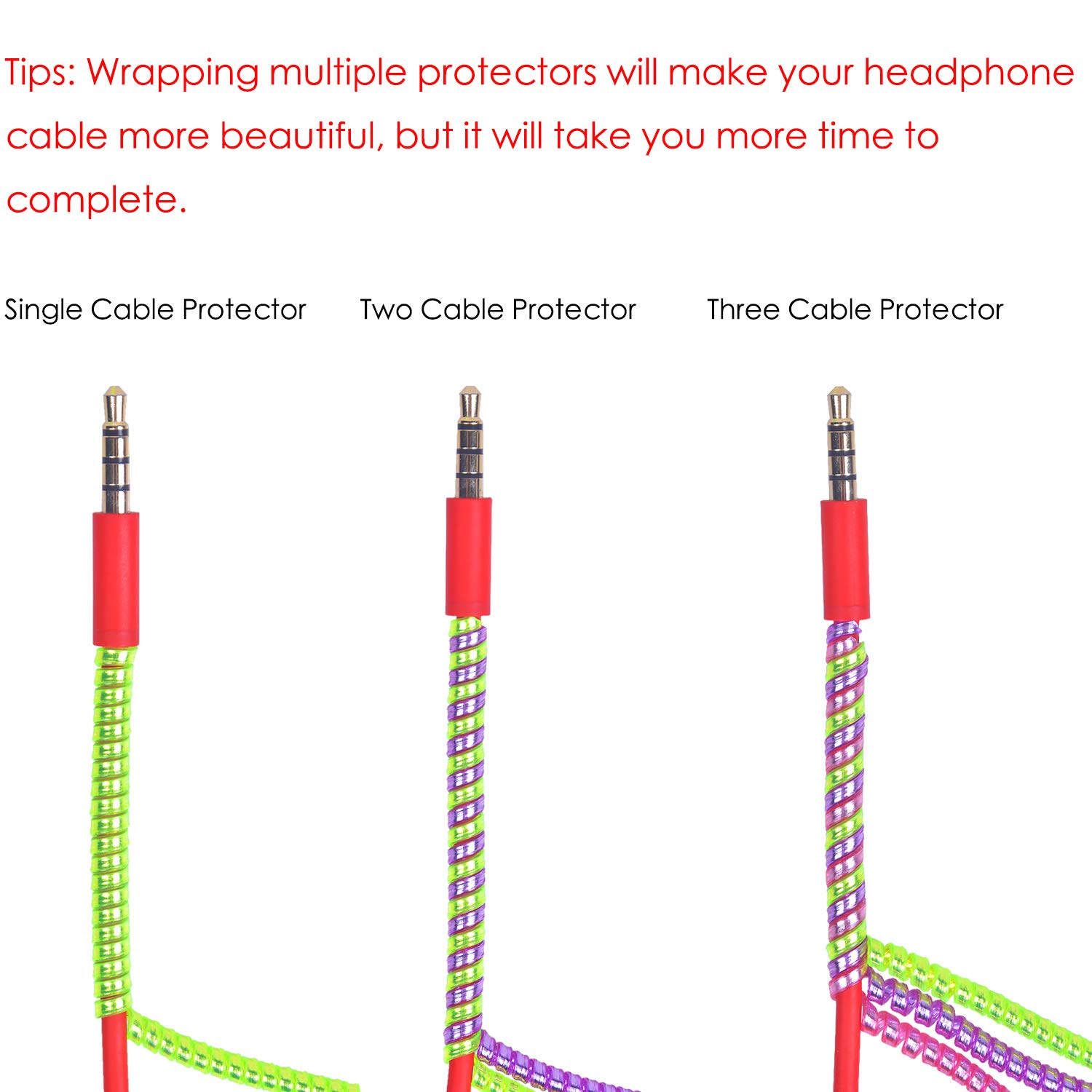 Rancco Cable Protector/Wire Repair/Pets Chew Cable Protector/Headphone Saver, 8 Pc Spiral Cable Strain Relief Cable Wrap Tube Charger Cord Sleeve, USB Date Cable Saver[3.9ft/pc]