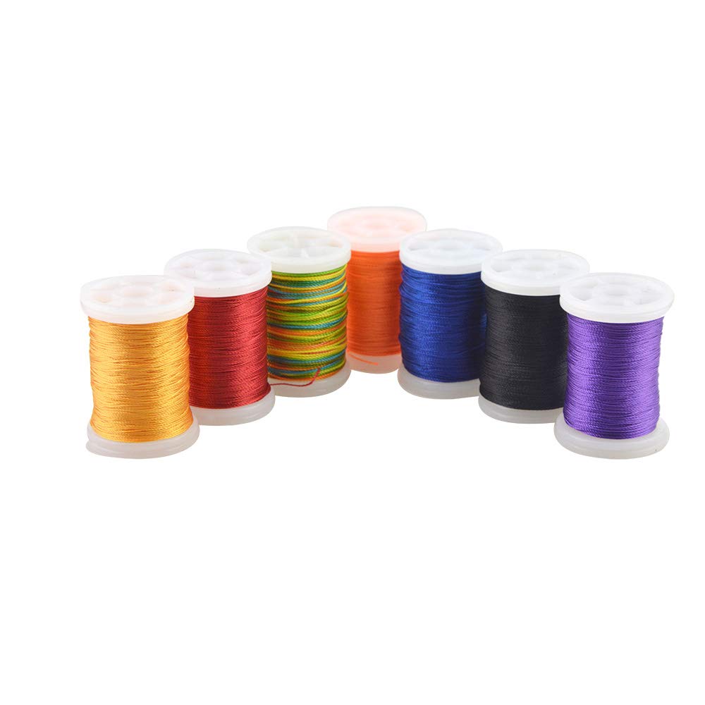 AMEYXGS Archery Bow String Serving Thread Nylon Bowstring Serving Material Bowstring Protector for Protect and Repair for Various Bowstring(Pack of 2) (Colorful)