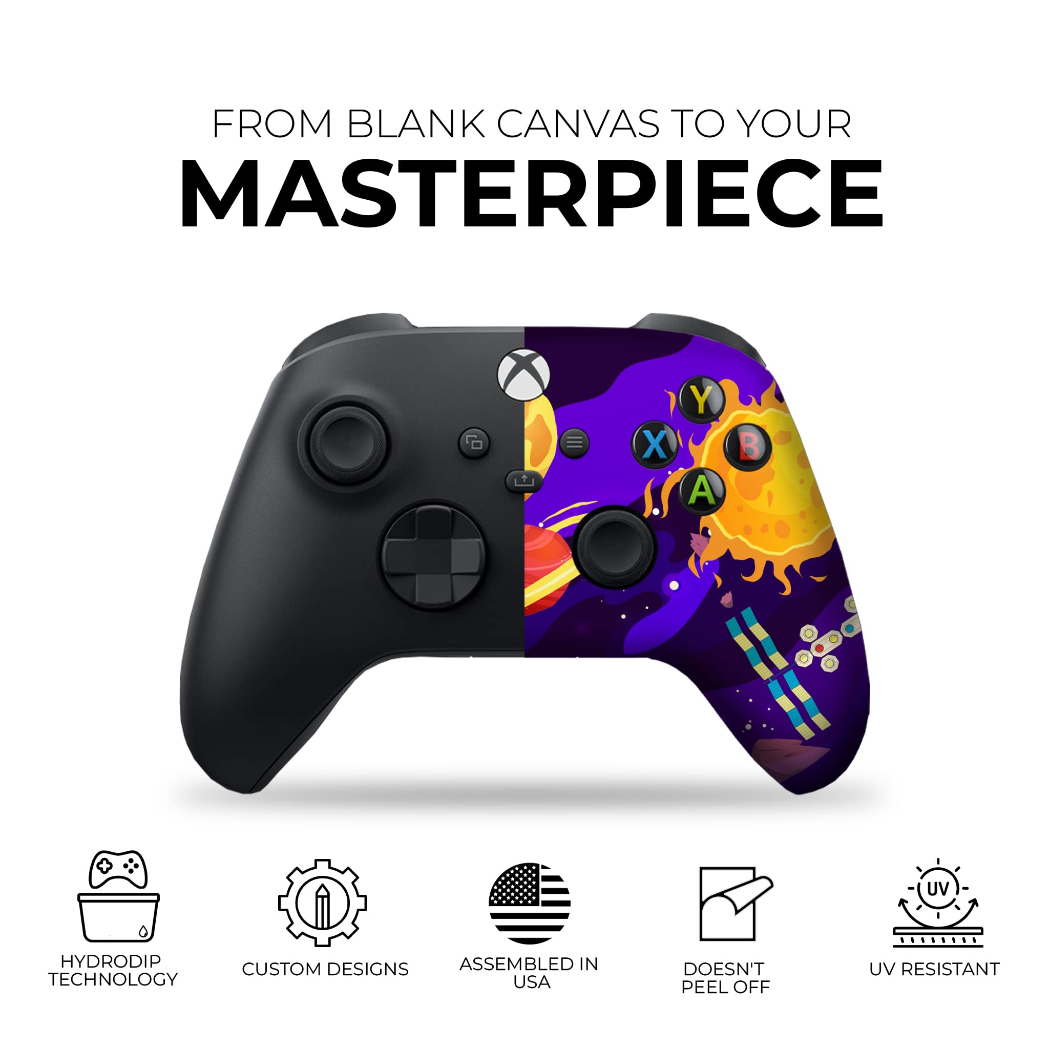 DreamController Abstract Custom X-box Controller Wireless compatible with X-box One/X-box Series X/S Proudly Customized in USA with Permanent HYDRO-DIP Printing (NOT JUST A SKIN)