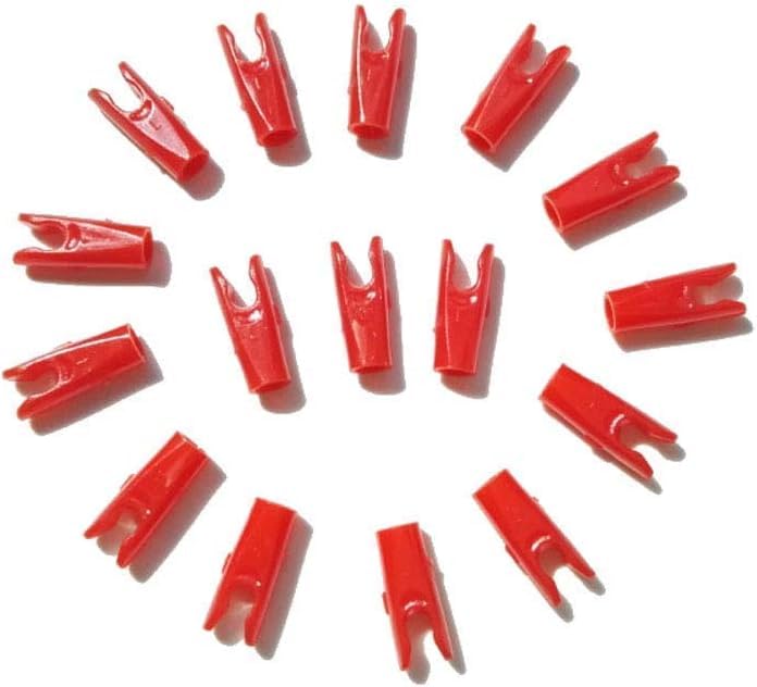 AMEYXGS Archery Aluminum Pin Nocks Bushing with Plastic Arrow Nock DIY Arrow Accessories for ID 4.2/6.0/6.2 mm Arrow Shaft (Red ID 4.2mm)