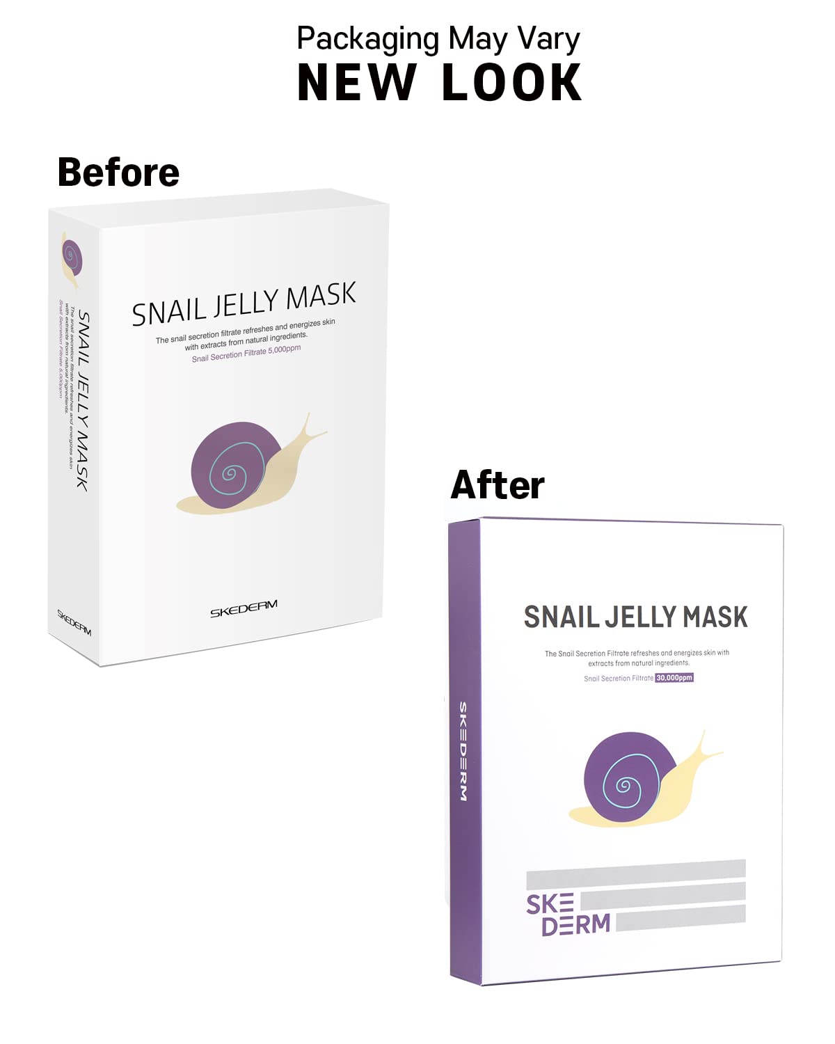 SKEDERM Korean Face Mask Snail Jelly Sheet Mask 10 Sheets Hydrating Sheet Mask Anti-Wrinkle Korean Skin Care Anti-Aging Sheets Pack Moisturizing Snail Secretion Filtrate 30,000ppm