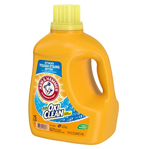 Arm & Hammer Plus OxiClean Clean Meadow, 75 Loads Liquid Laundry Detergent, 118.1 Fl oz
