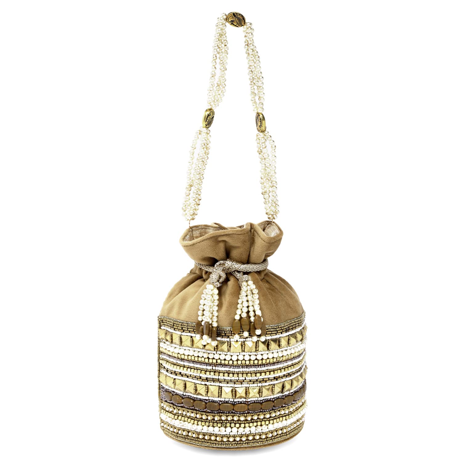 Aheli Indian Potli Bags for Women Evening Bag Clutch Ethnic Bride Purse with Drawstring (P20W)