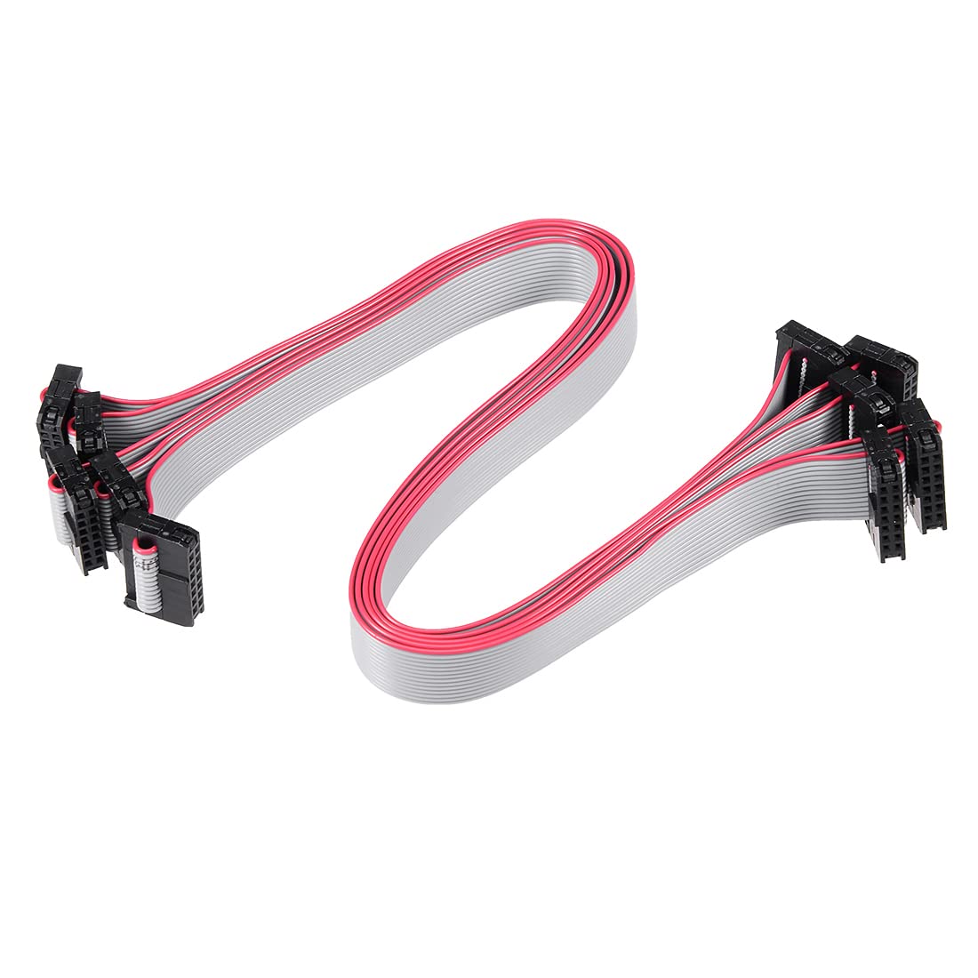 uxcell IDC 14 Pins Connector Flat Ribbon Cable Female Connector Length 30cm 2mm Pitch,5pcs