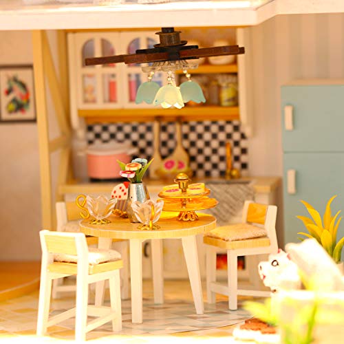 Flever Wooden DIY House Kit, Miniature with Furniture, Creative Craft Gift for Lovers and Friends (Mermaid Tribe)
