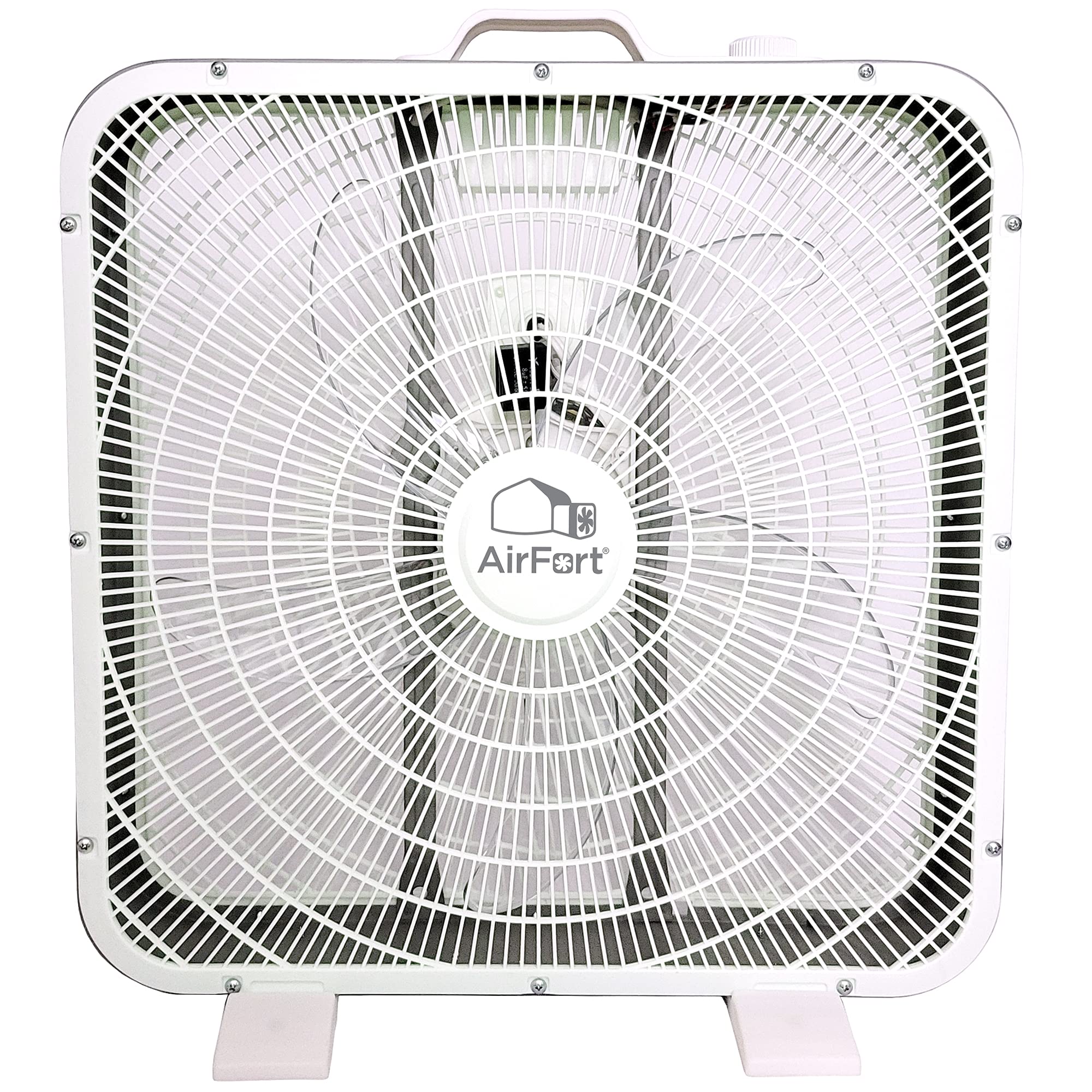AIR FORT 20" Inch Glow In The Dark Box Fan - 3 Settings, Carry Handle, 90 inch cord