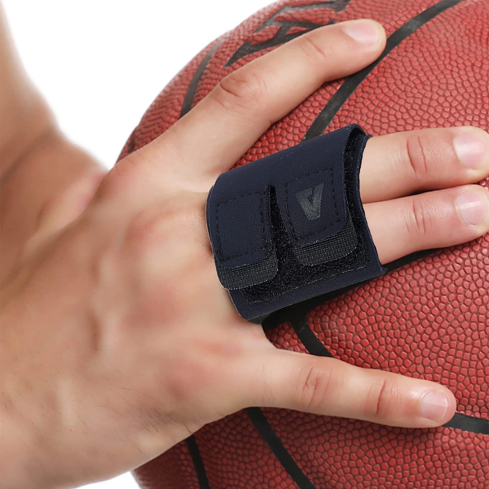 AMIJOUX 2 Pack Finger Splint Reusable Finger Support Sleeves for Sport Injuries Adjustable Elastic Trigger Finger Splints for Basketball Volleyball Tennis
