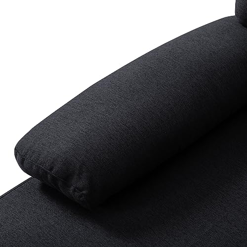 SONGG 107.9” U Shaped Sectional Sofa with Double Extra Wide Chaise, w/Removable Back & Seat Cushions, for Living Room, Office, Apartment, Black