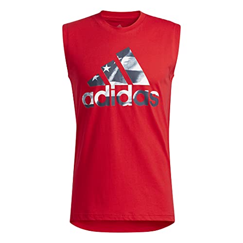 adidas Mens Americana Cotton Graphic Tank Scarlet XX-Large